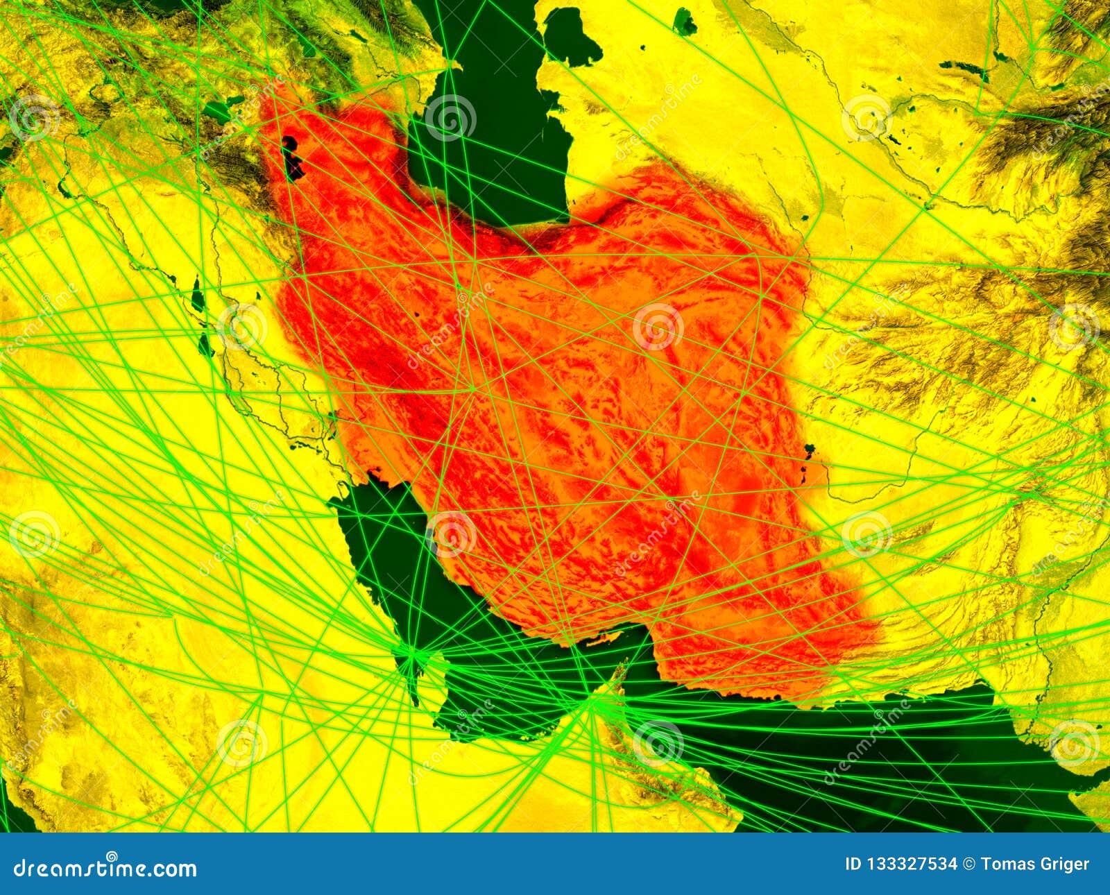 Iran on digital map stock illustration. Illustration of internet ...