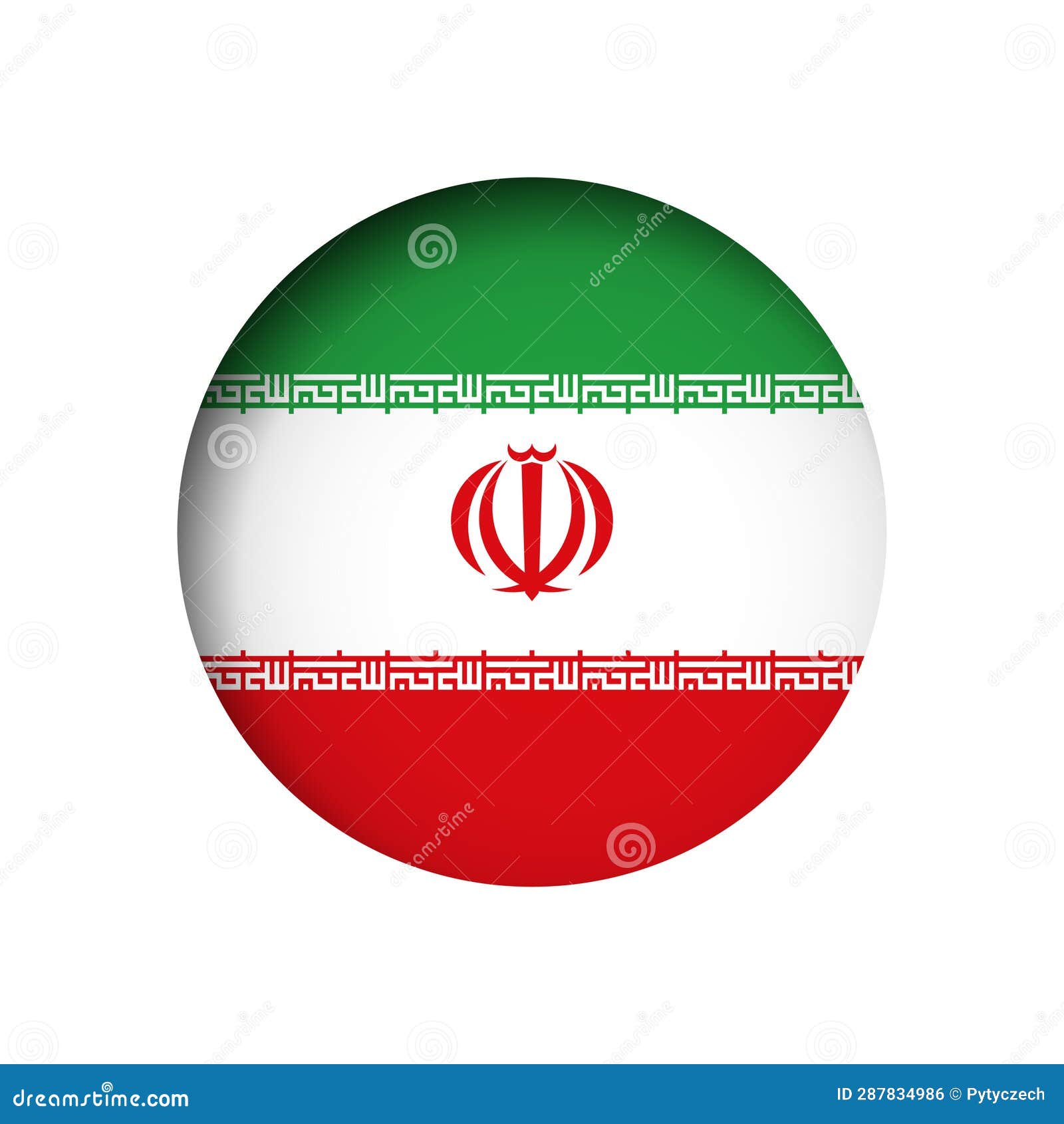 Circle vector flag of Iran stock illustration. Illustration of iran ...