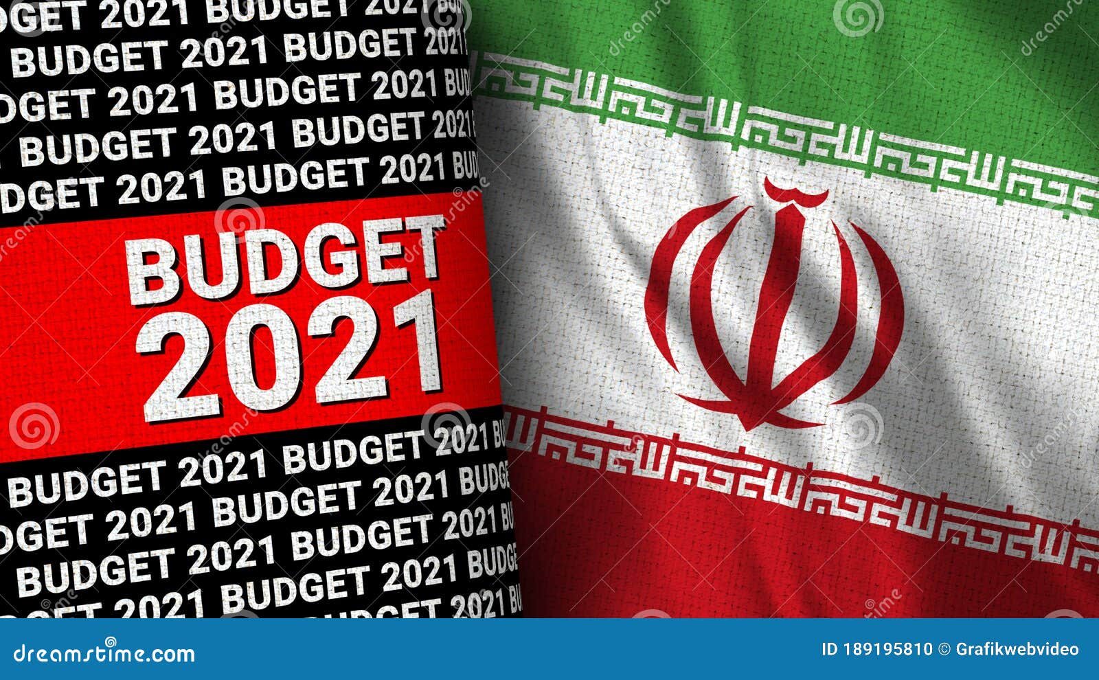Iran Flag with Budget 2021 Title Stock Illustration - Illustration of ...