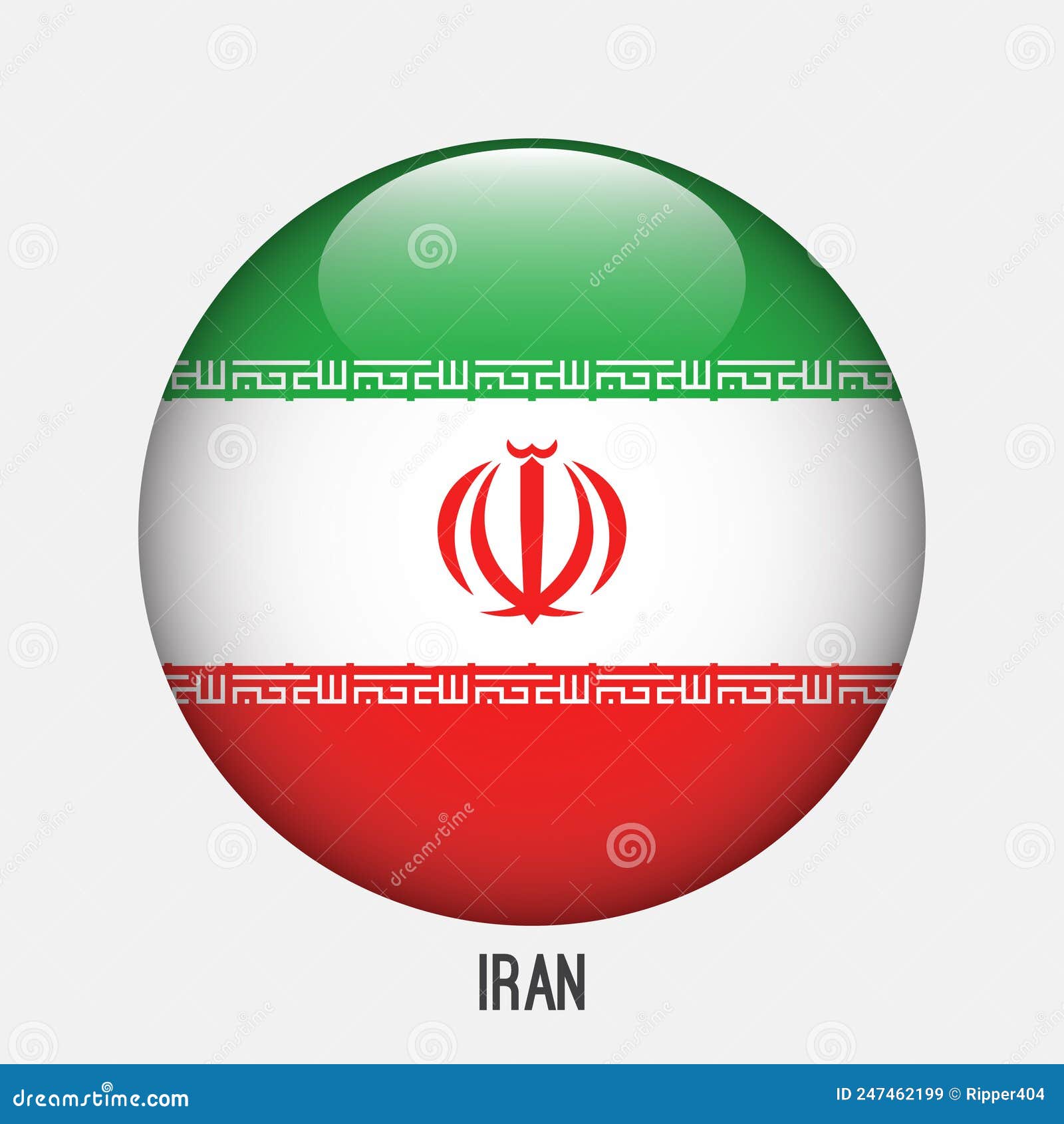 Iran flag in circle shape. stock illustration. Illustration of persian ...