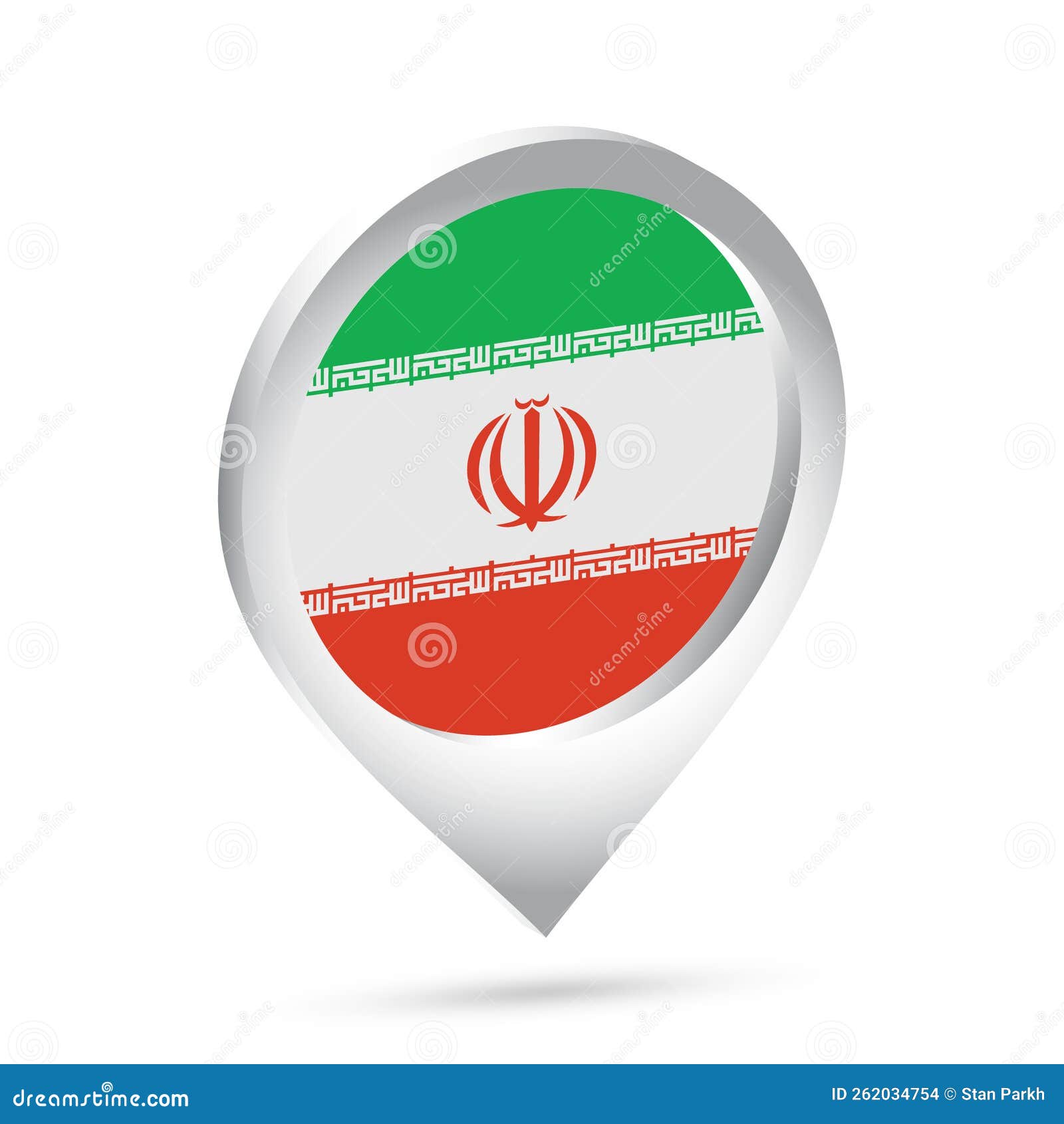 Iran flag 3d pin icon stock vector. Illustration of asia - 262034754