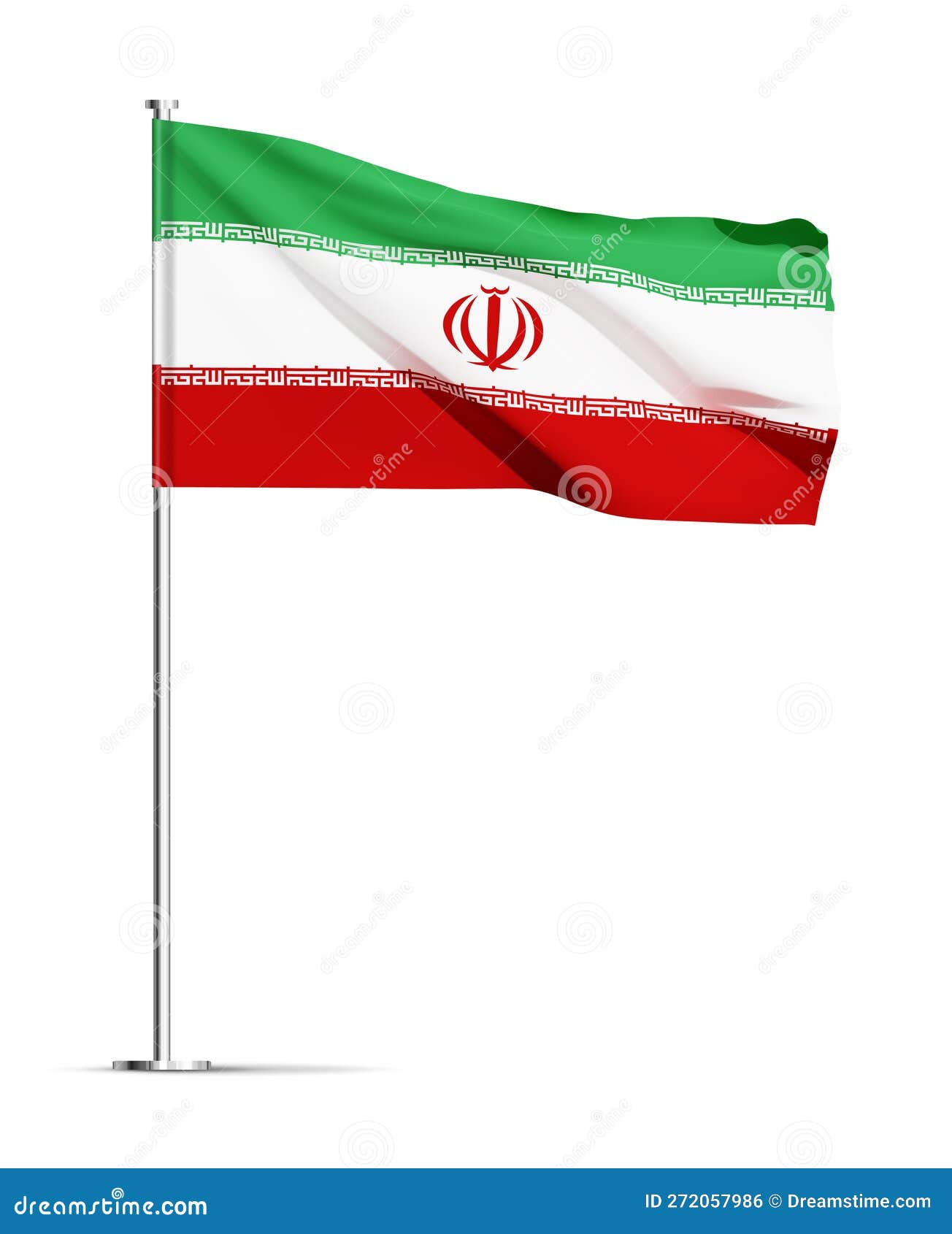 Iran Flag Isolated on White Background Stock Vector - Illustration of ...