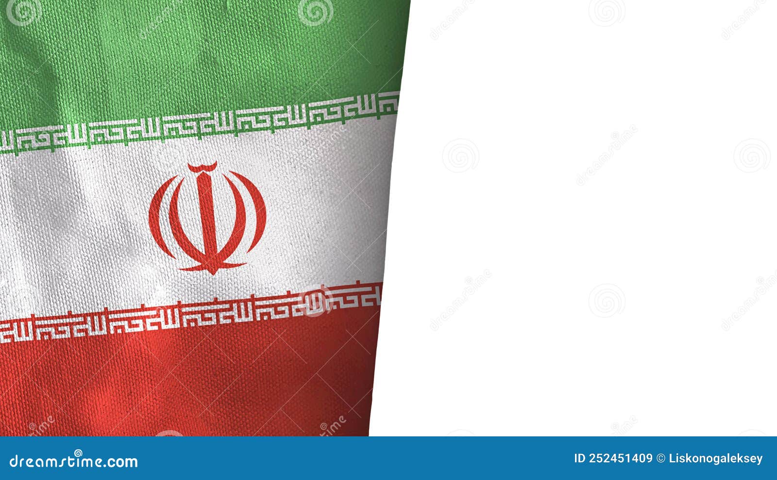 Iran Flag Isolated on White with Copyspace Stock Illustration ...