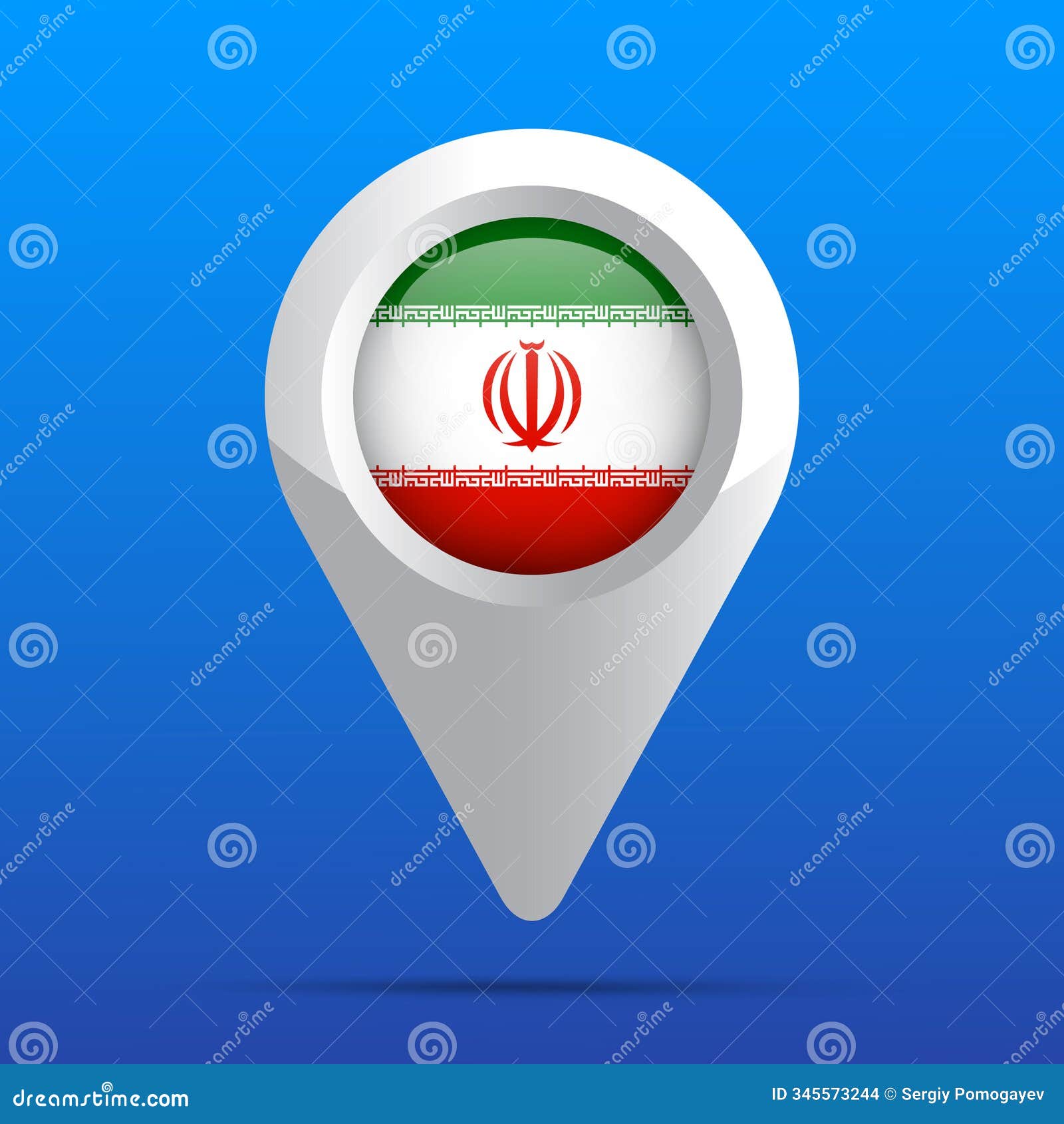 Iran Flag Map Icon. Glossy Icon Stock Illustration - Illustration of ...