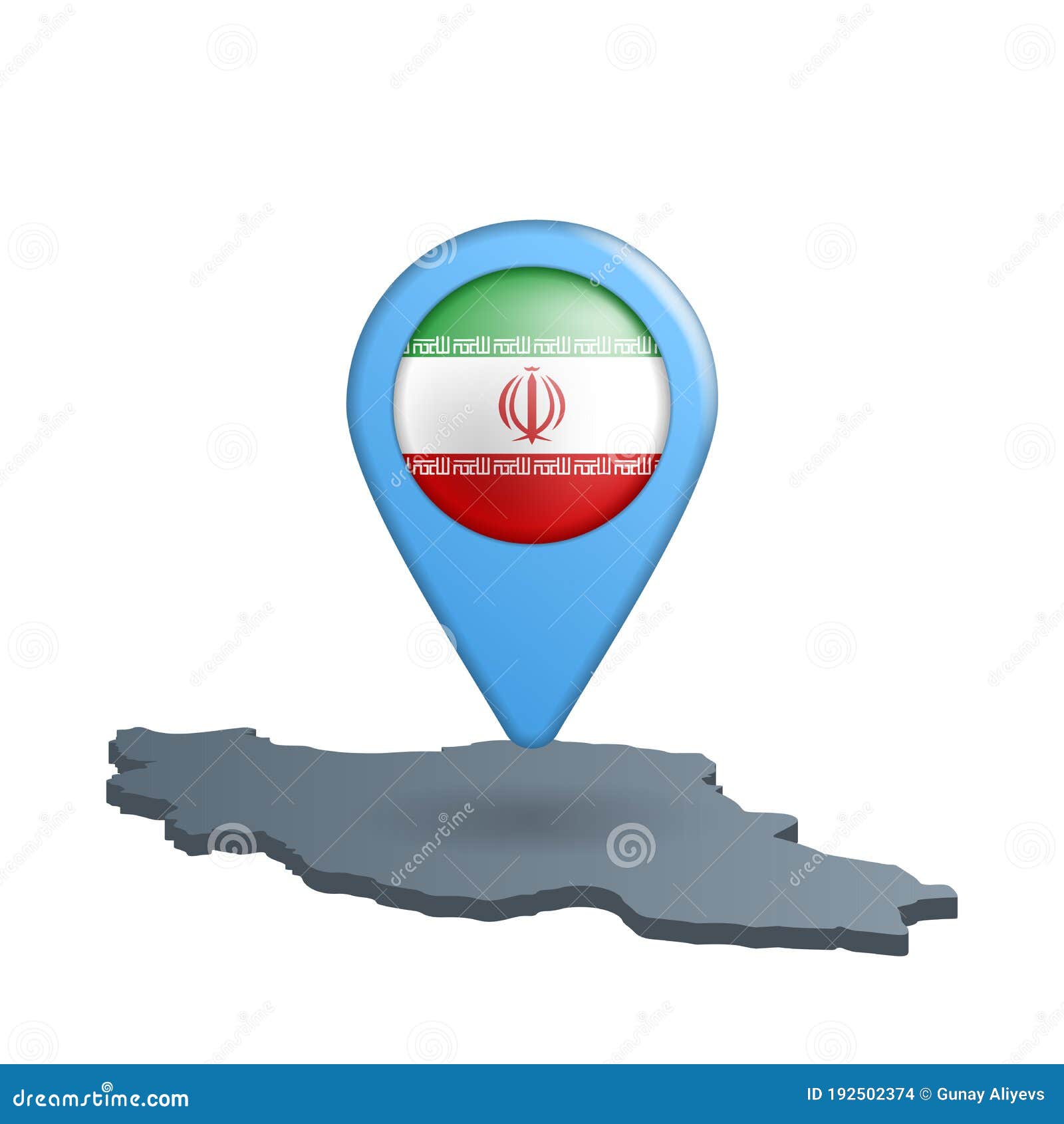 Iran flag map pin on white stock illustration. Illustration of graphic ...