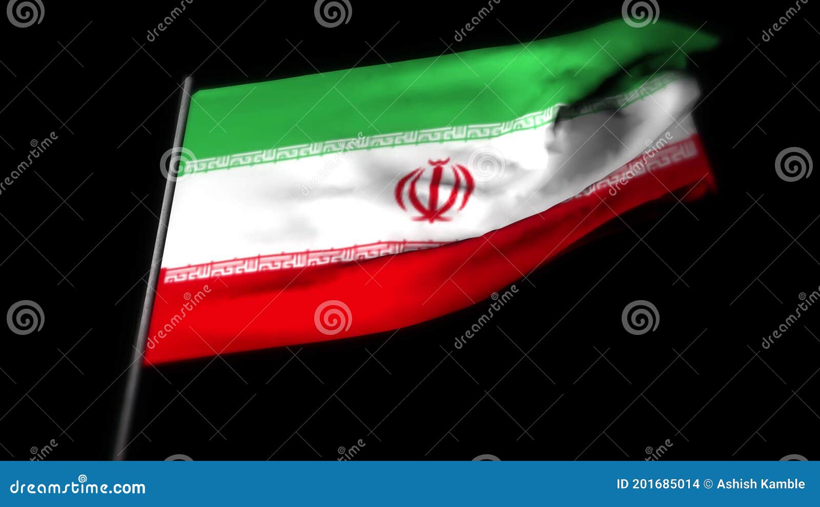 Iran Flag , Realistic 3D Animation of Waving Flag. Iran Flag Waving in ...