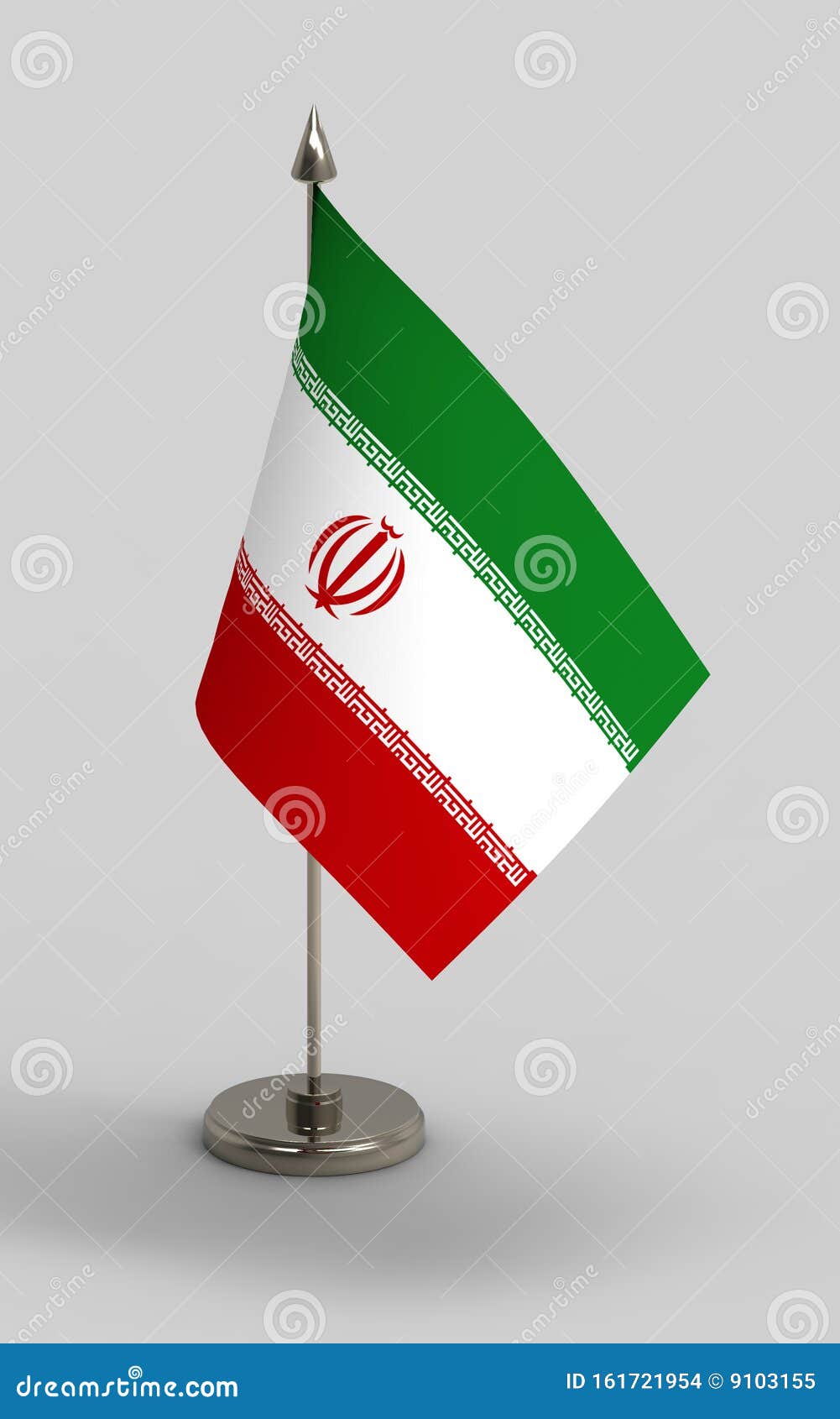 Iran Table Flag on a White Background. Stock Illustration ...