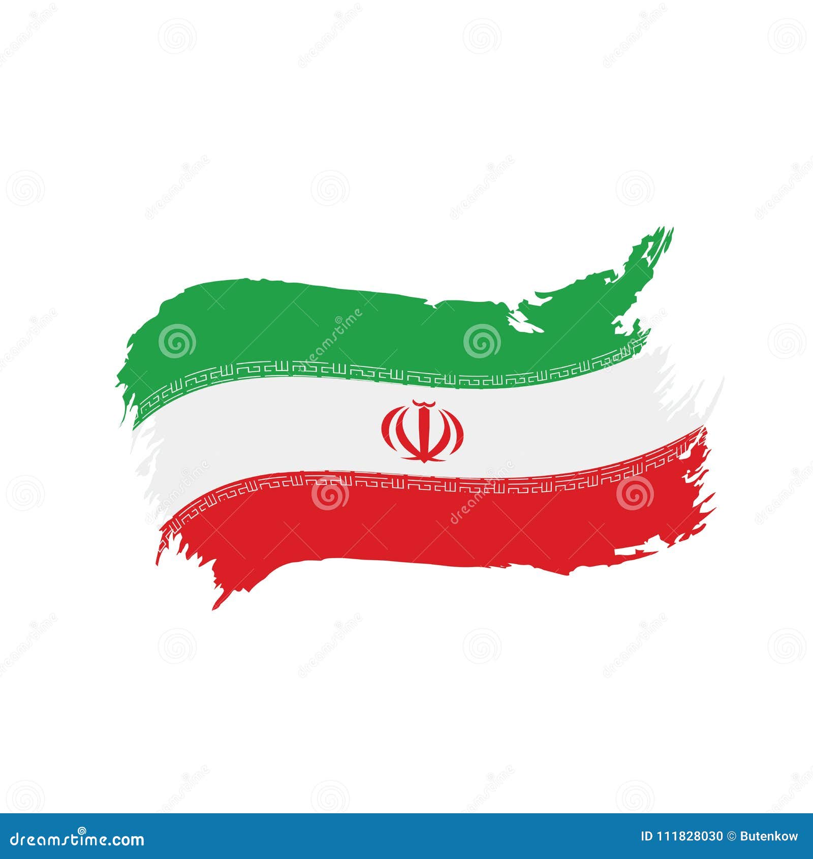 Iran Flag, Vector Illustration Stock Vector - Illustration of brush ...