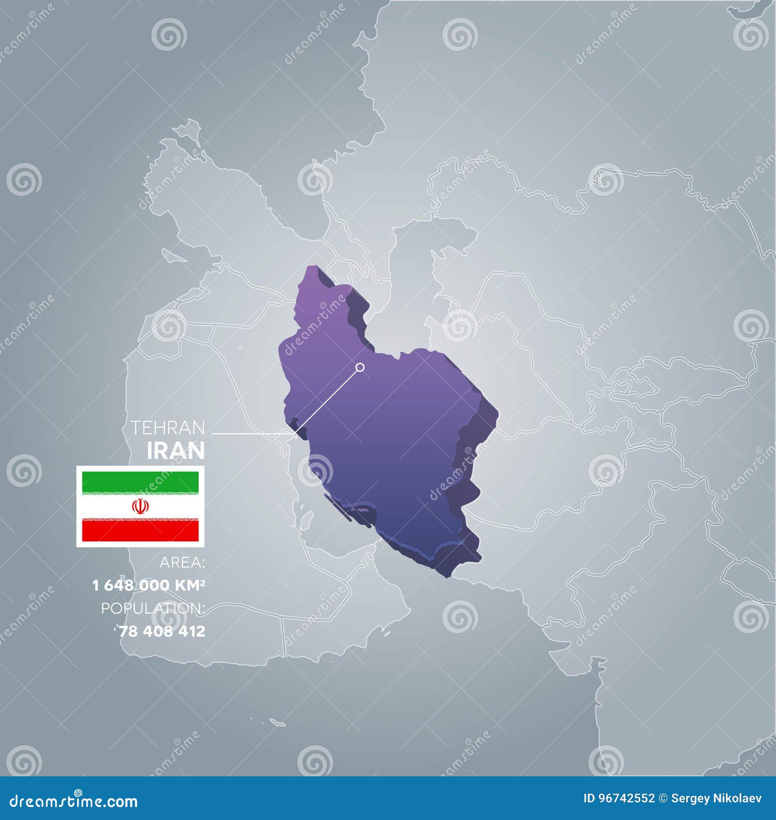 Iran information map. stock vector. Illustration of area - 96742552