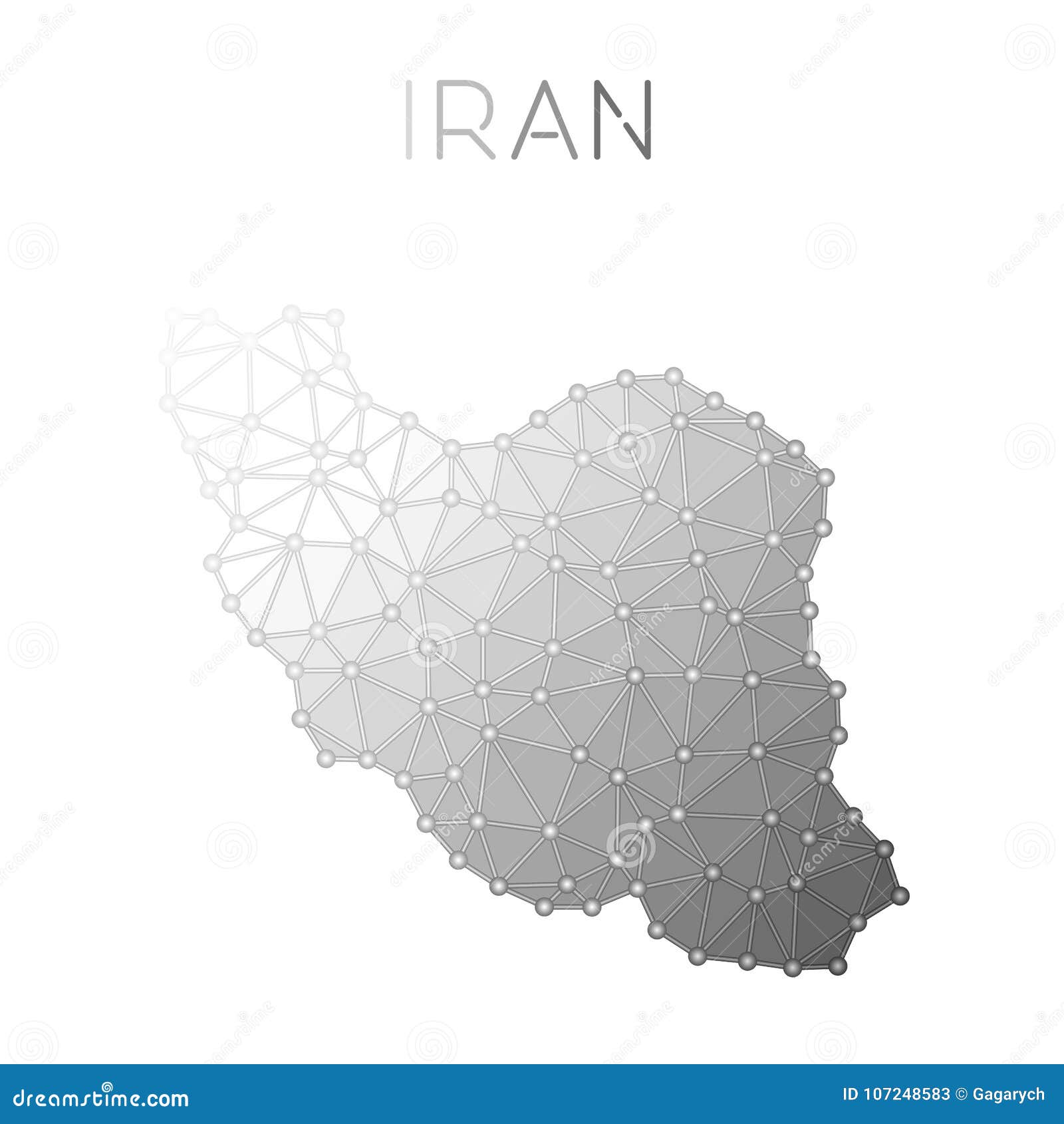 Iran, Islamic Republic of Polygonal Vector Map. Stock Vector ...