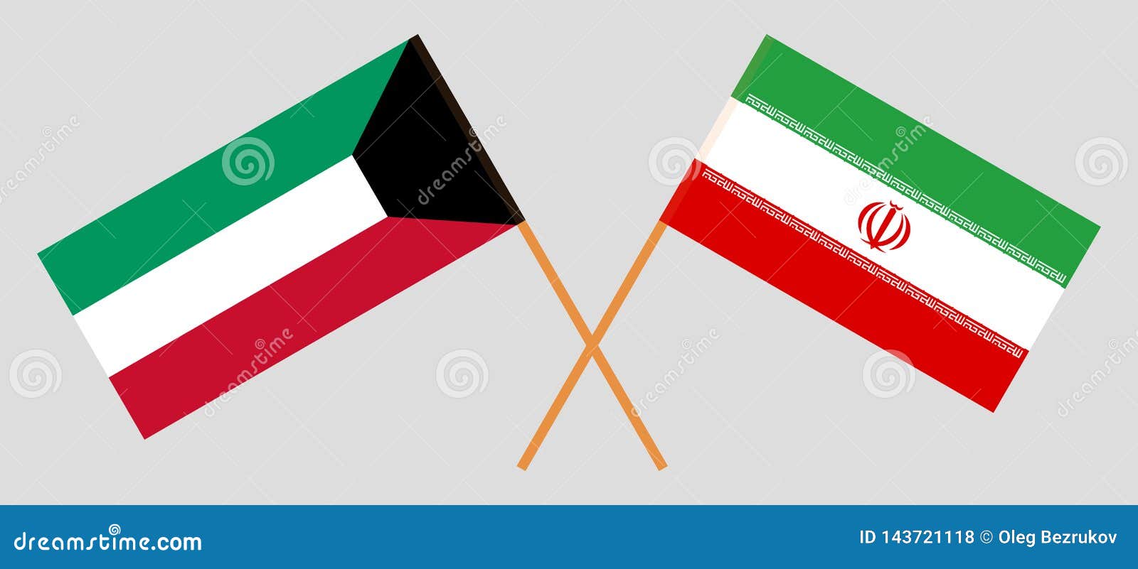 Iran and Kuwait. the Iranian and Kuwaiti Flags. Official Colors ...