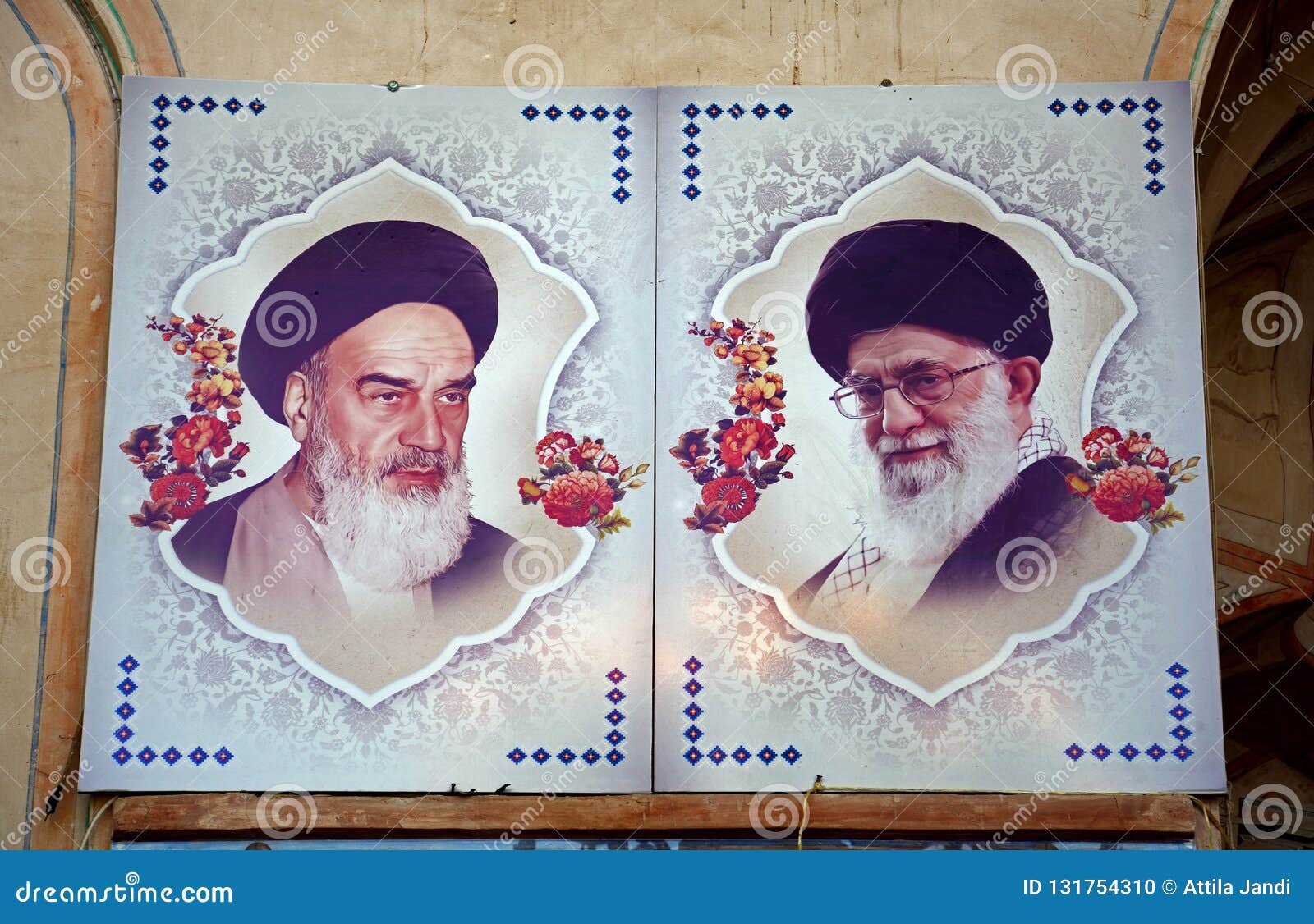 Ayatollah Khomeini and Khamenei, Kashan, Iran Editorial Image - Image ...