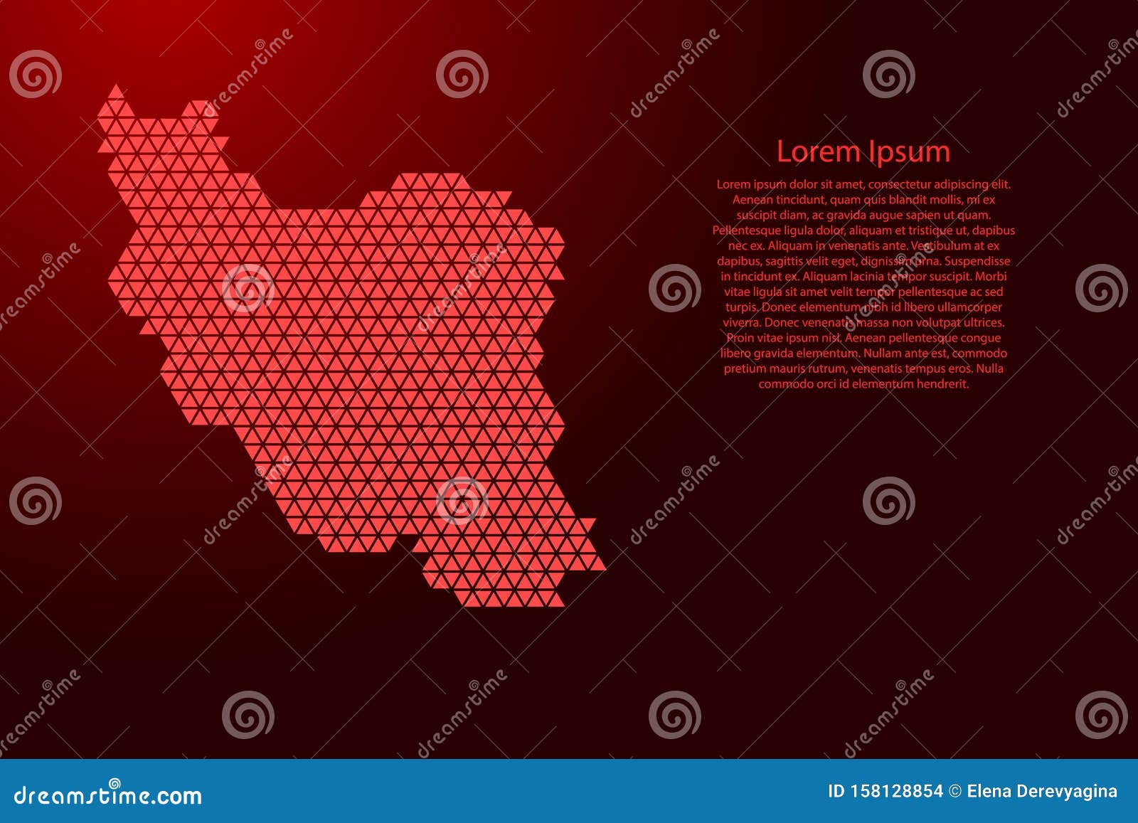 Iran Map Abstract Schematic from Red Triangles Repeating Pattern ...