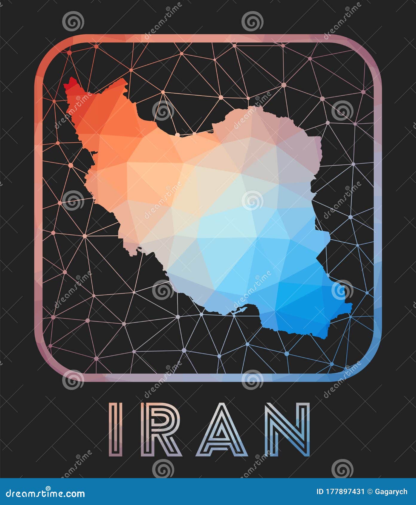 Iran map design. stock vector. Illustration of gradient - 177897431