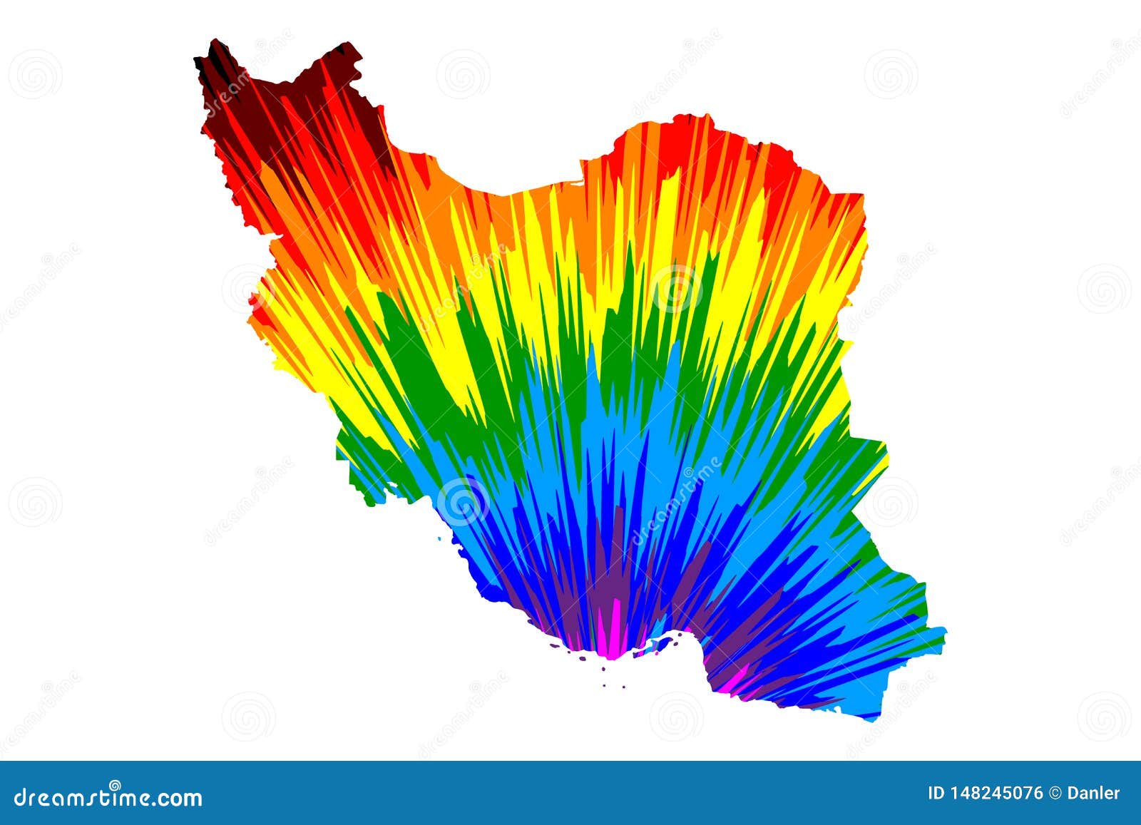 Iran - Map is Designed Rainbow Abstract Colorful Pattern, Islamic ...