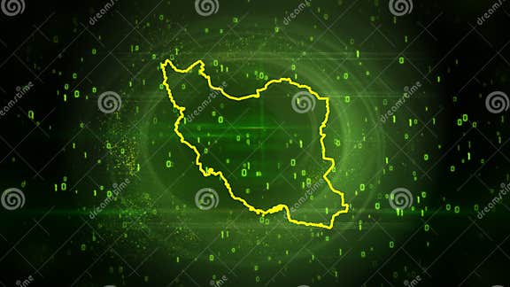 Iran Map on Digital Background Stock Illustration - Illustration of ...
