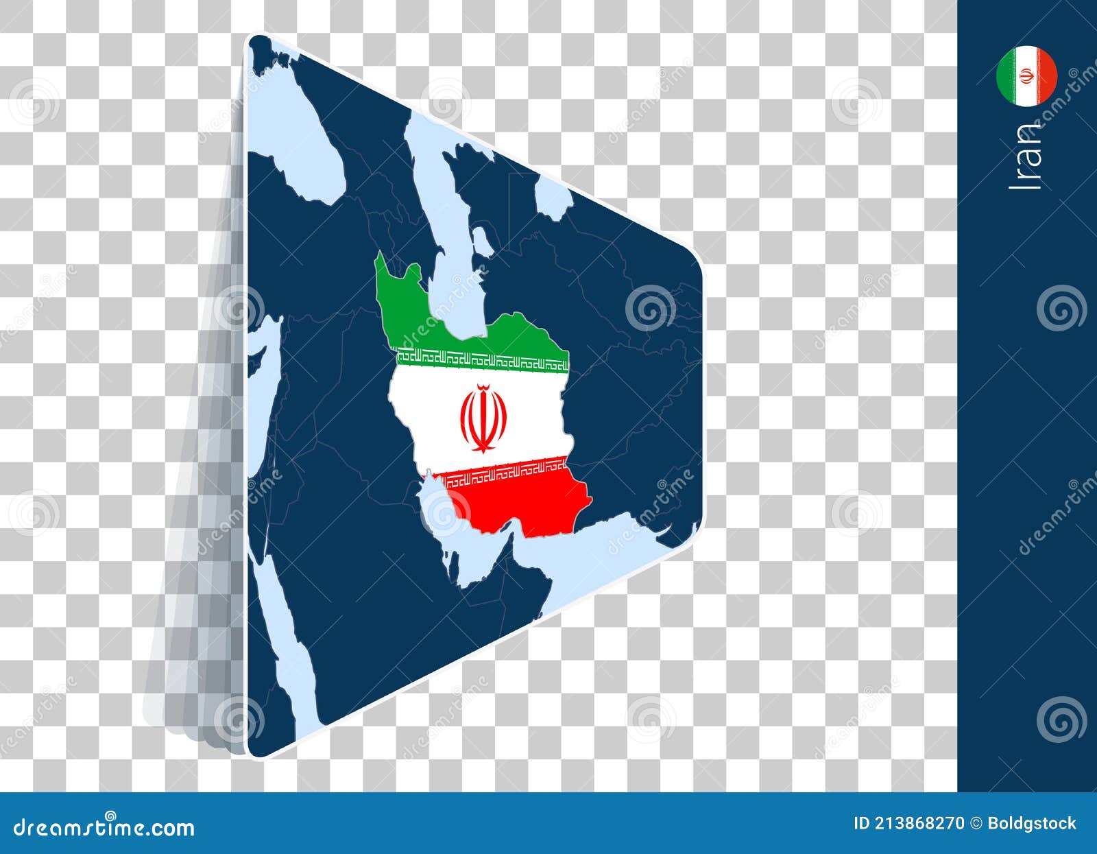 Iran Map and Flag on Transparent Background Stock Vector - Illustration ...
