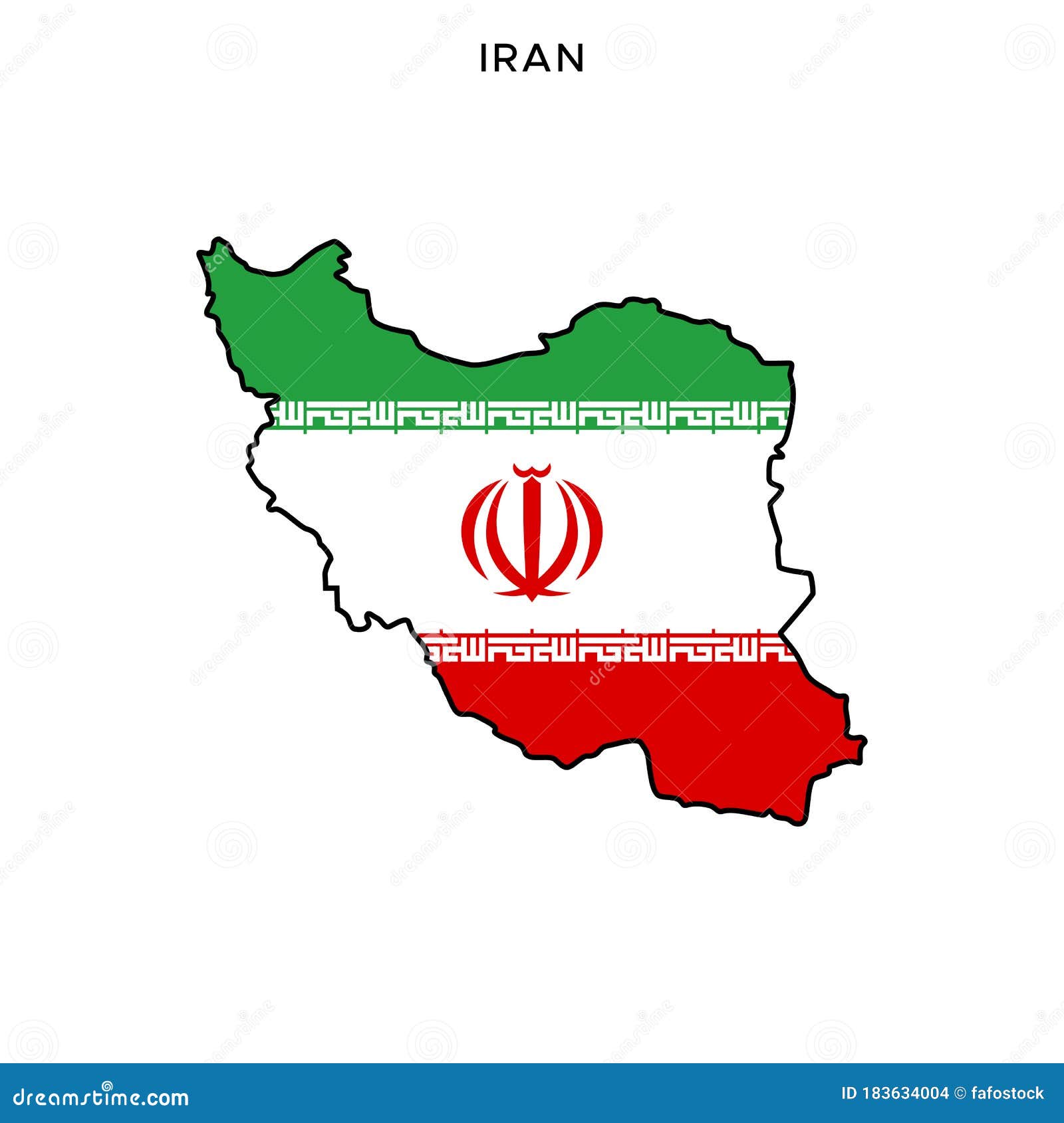 Map and Flag of Iran Vector Design Template with Editable Stroke. Stock ...
