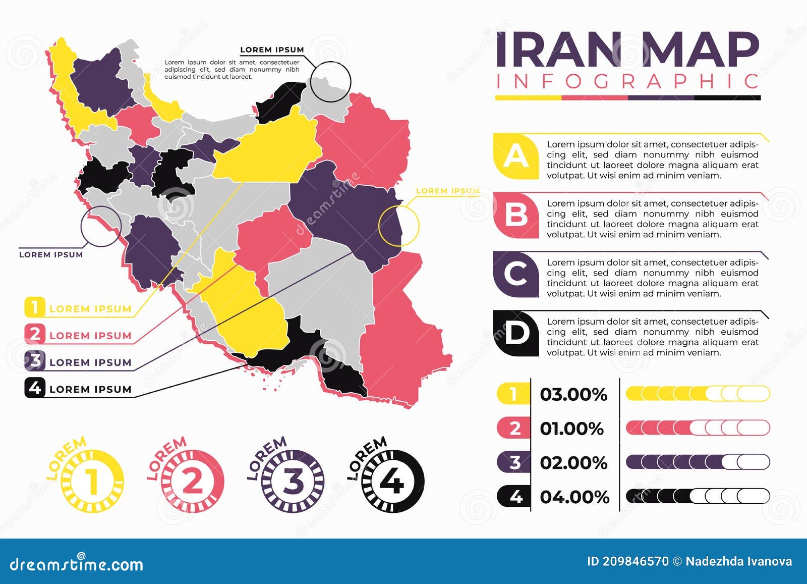 Iran Map Infographics Vector Illustration. Stock Vector - Illustration ...