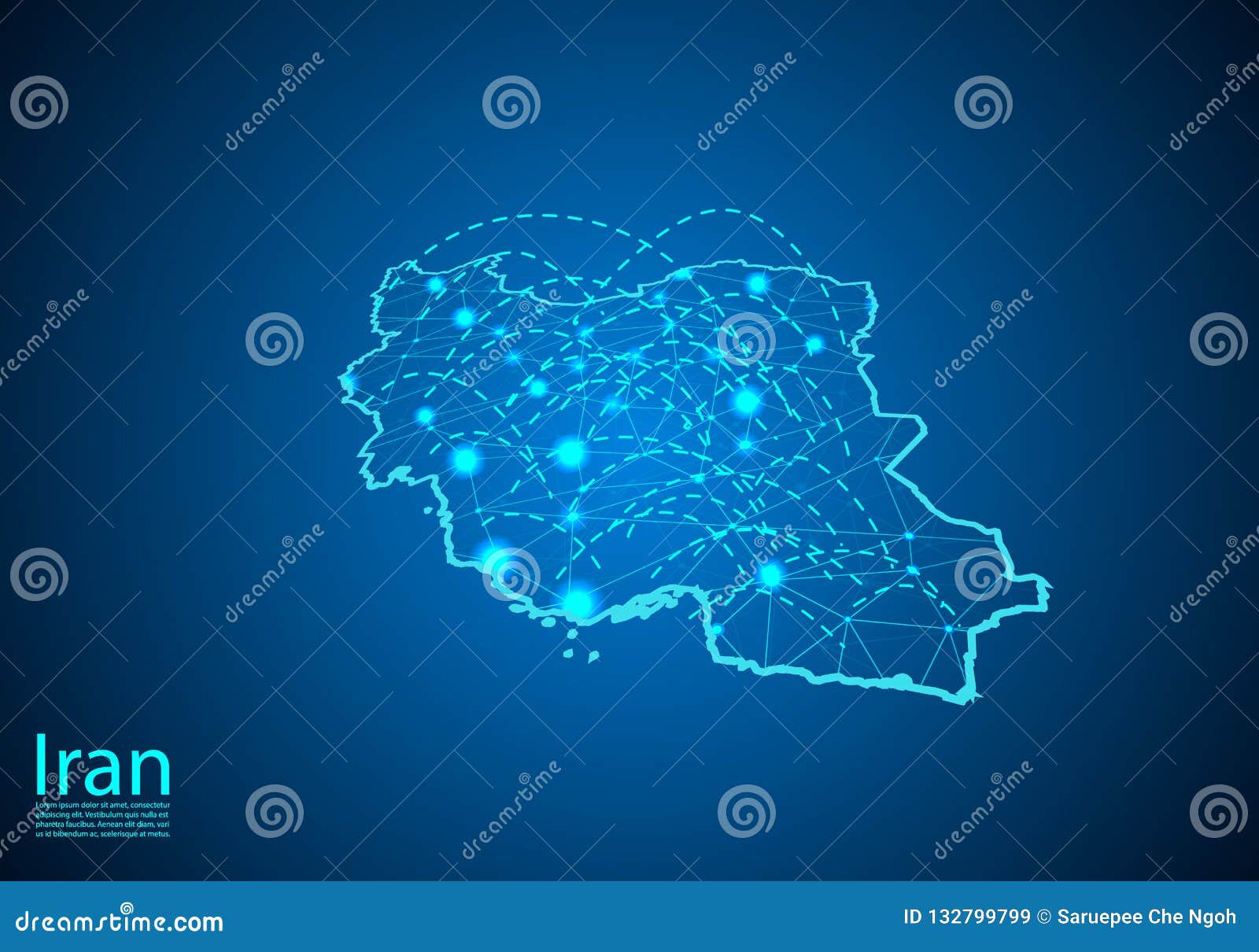 Iran Map with Nodes Linked by Lines. Concept of Global Communication ... Iran Map with Nodes Linked by Lines. Concept of Global Communication ...