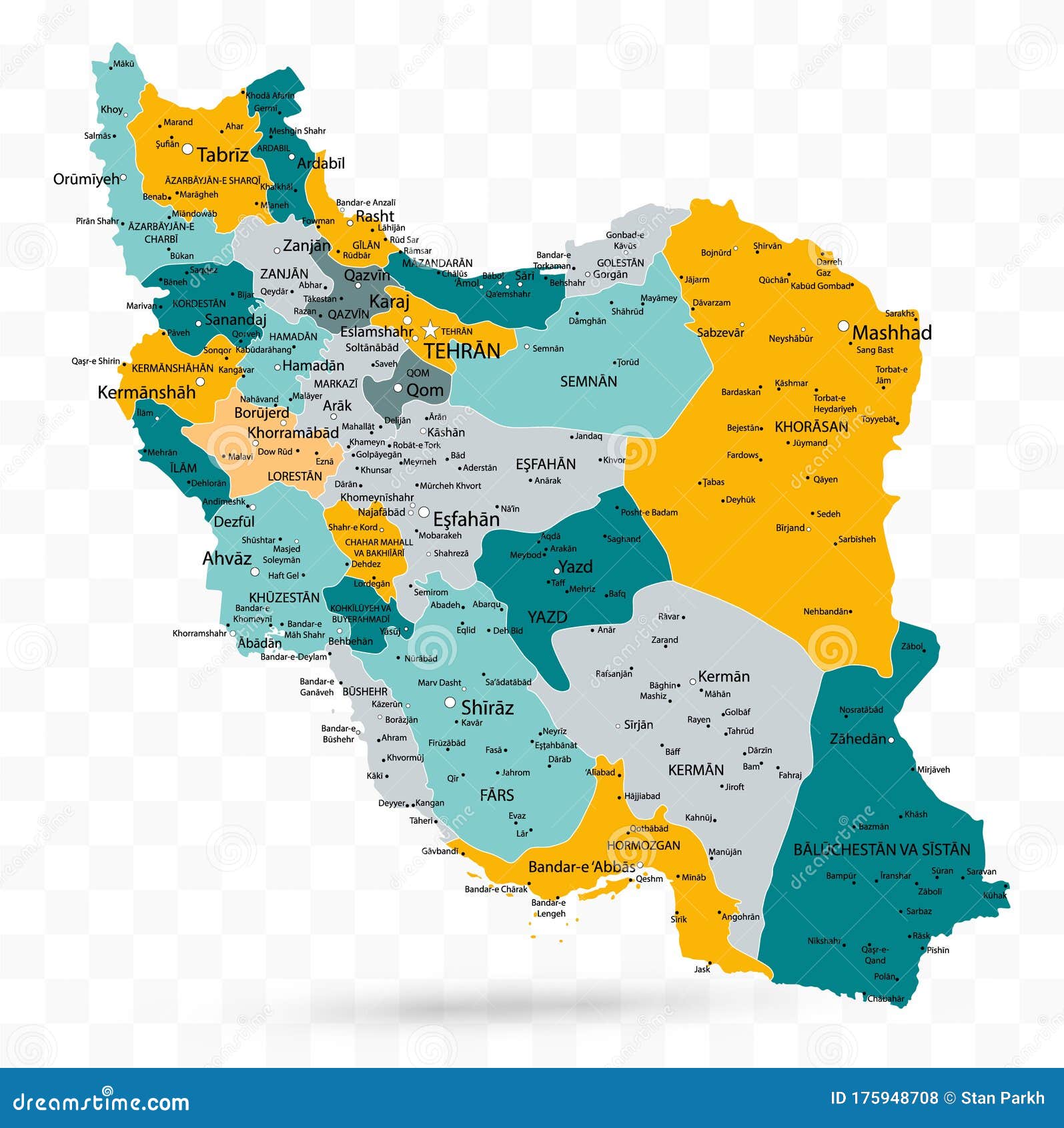 Iran Map On Transparent Background Vector Illustration | CartoonDealer ...