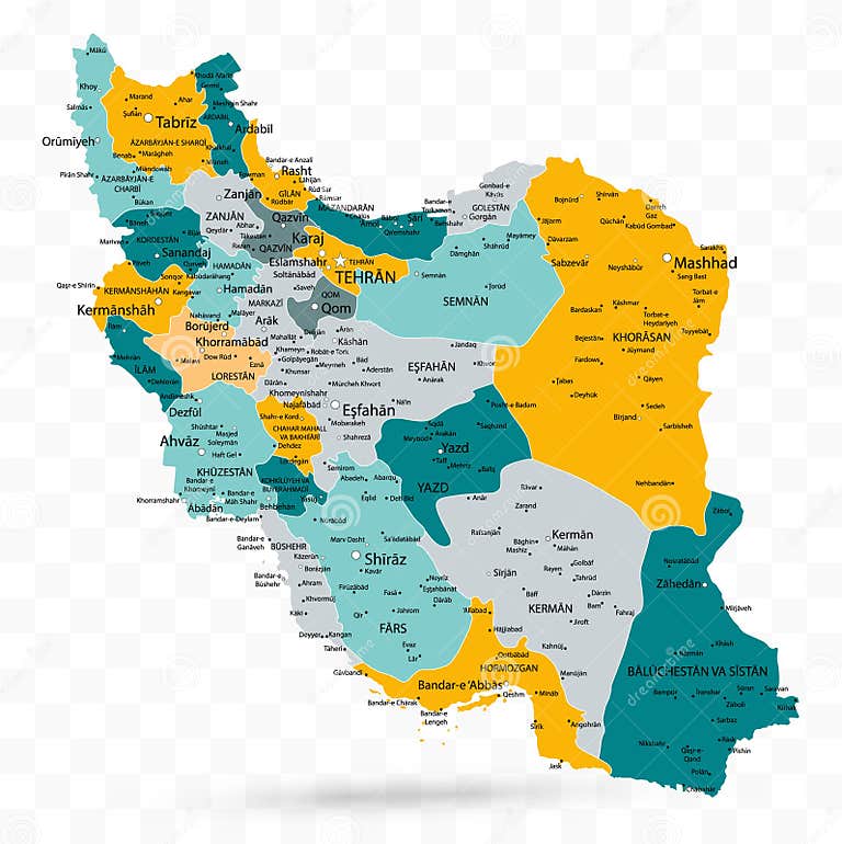 Iran Map on Transparent Background Stock Vector - Illustration of ...