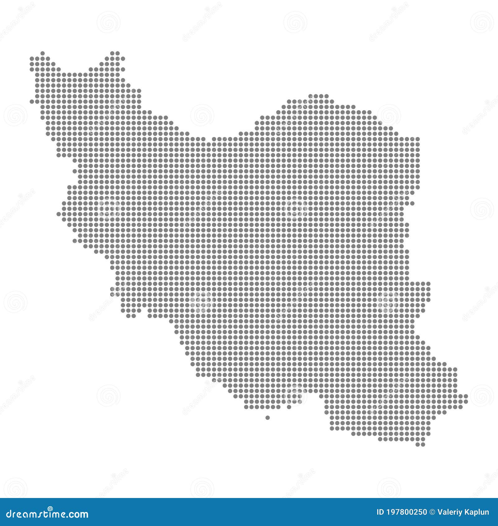 Iran Map - Vector Pixel Solid Contour Stock Illustration - Illustration ...