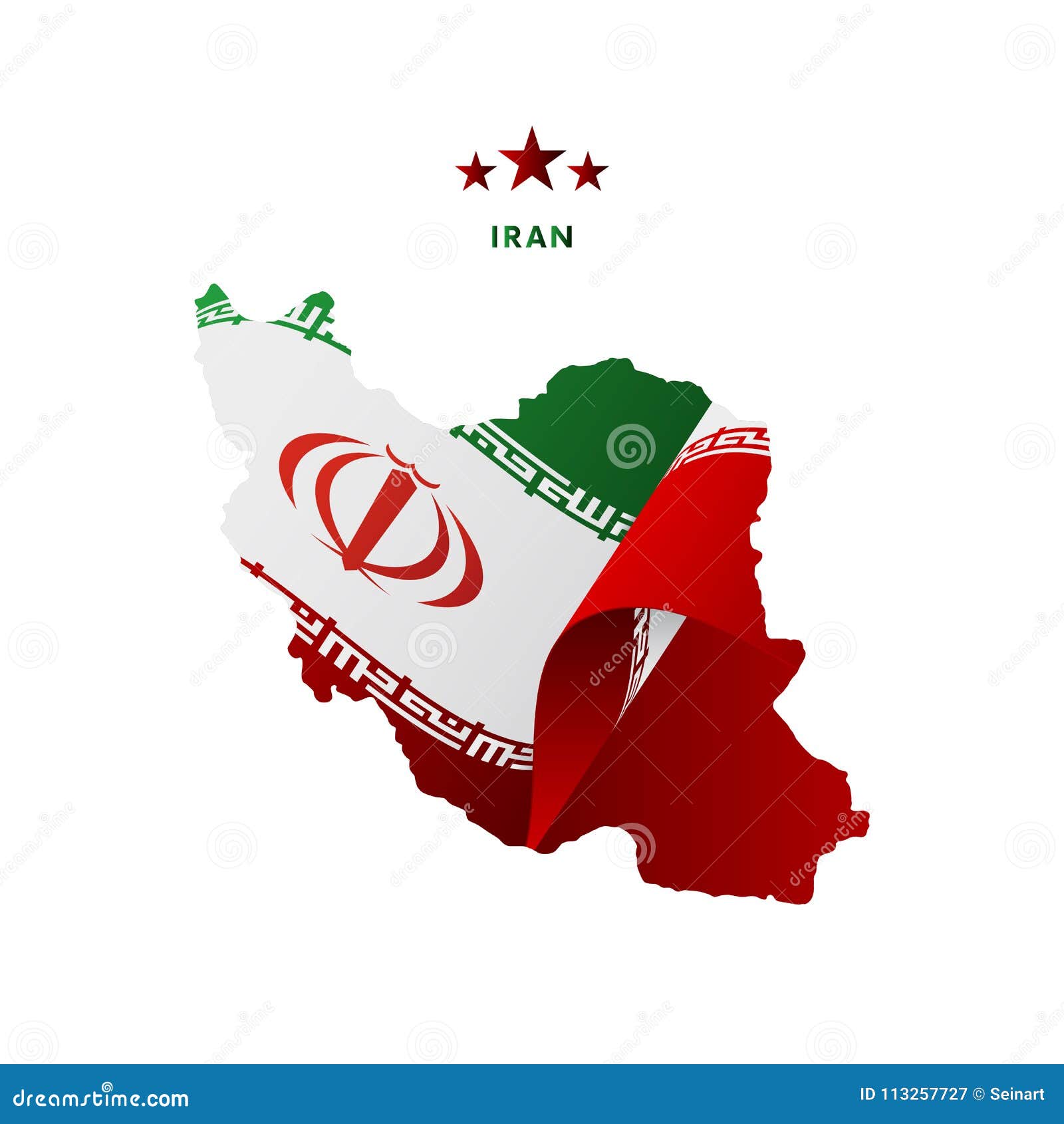 Iran Map with Waving Flag. Vector Illustration. Stock Illustration ...
