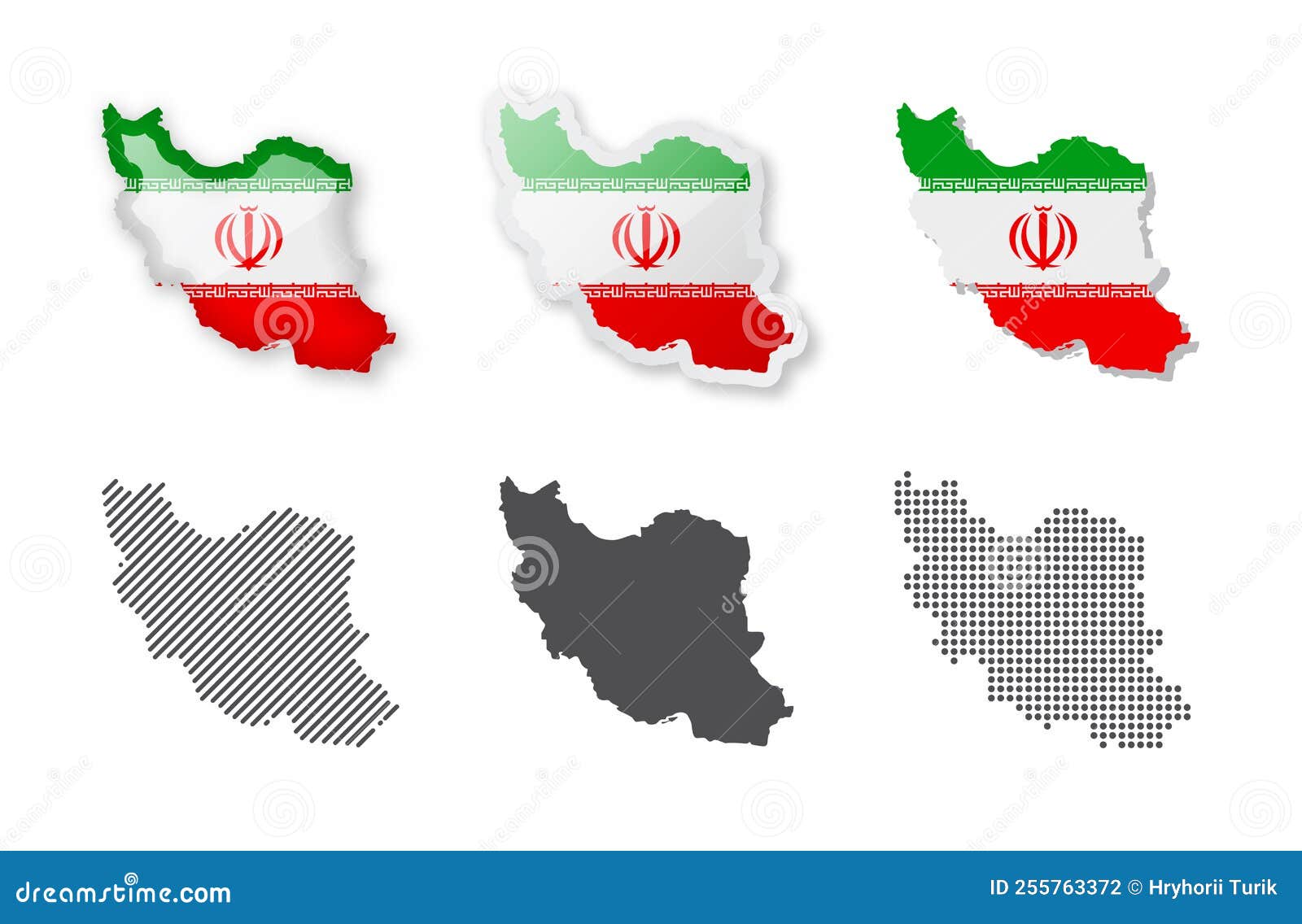 Iran - Maps Collection. Six Maps of Different Designs Stock ...