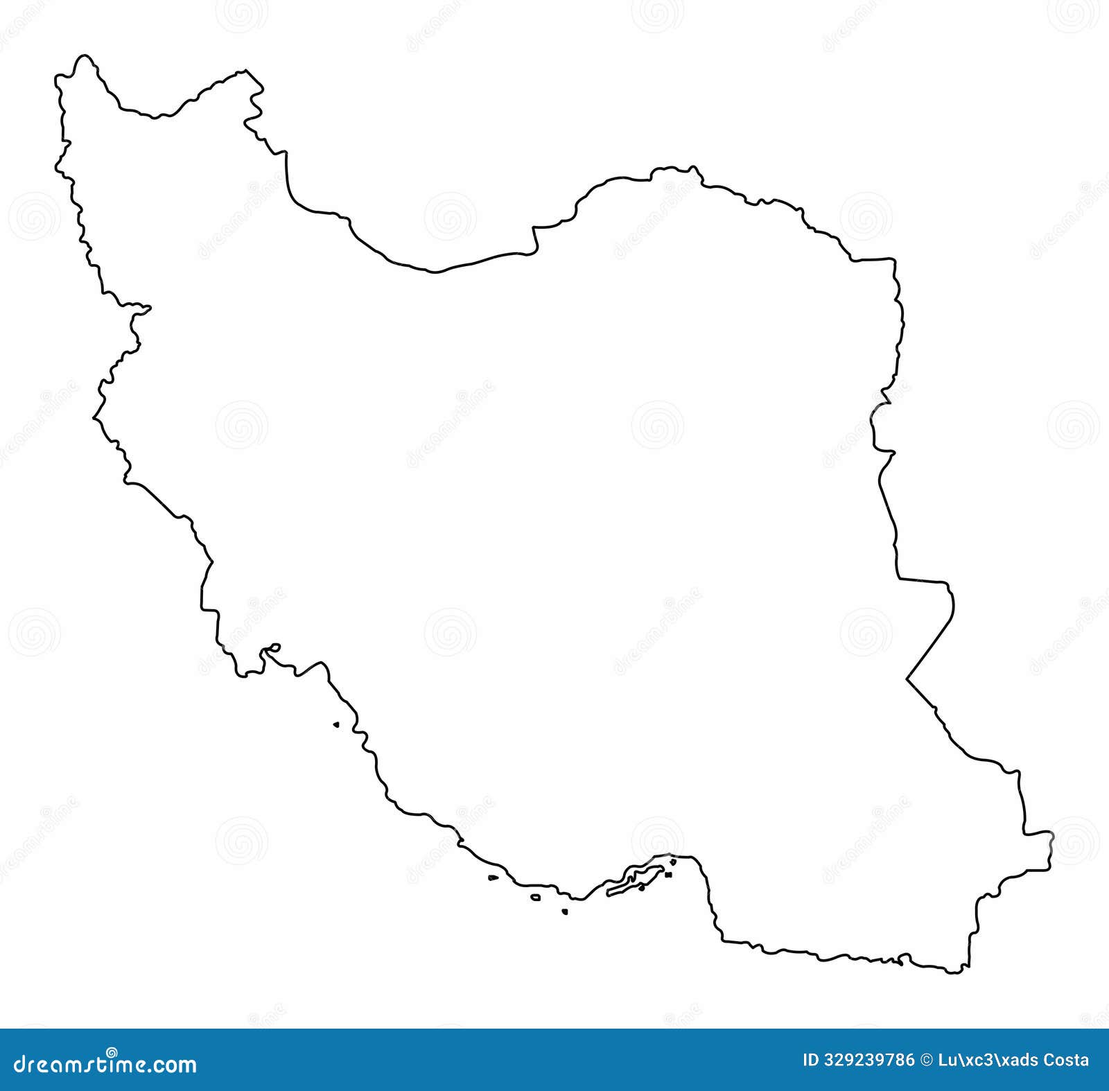 Iran Map Outline Vector Illustration | CartoonDealer.com #125596846