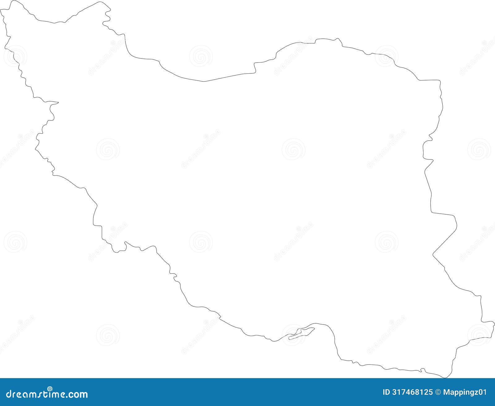 Iran outline map stock illustration. Illustration of geography - 317468125
