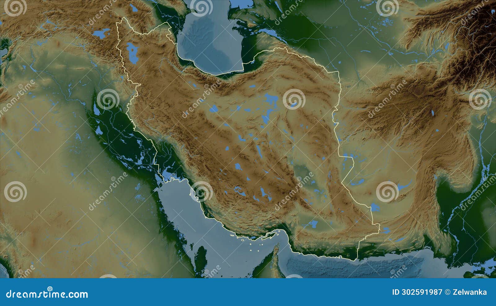 Iran outlined. Physical stock illustration. Illustration of land ...