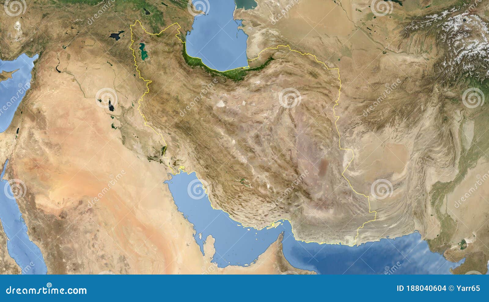 Iran outlined - satellite stock illustration. Illustration of globe ...