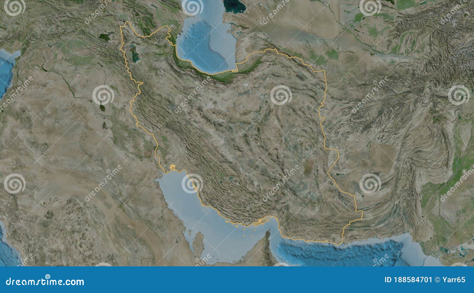Iran - overview. Satellite stock illustration. Illustration of asia ...