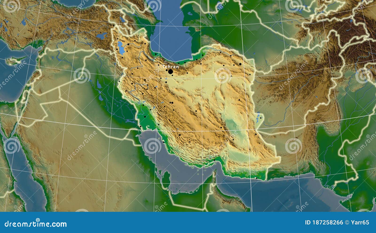 Iran - Physical. Composition, Borders Stock Illustration - Illustration ...