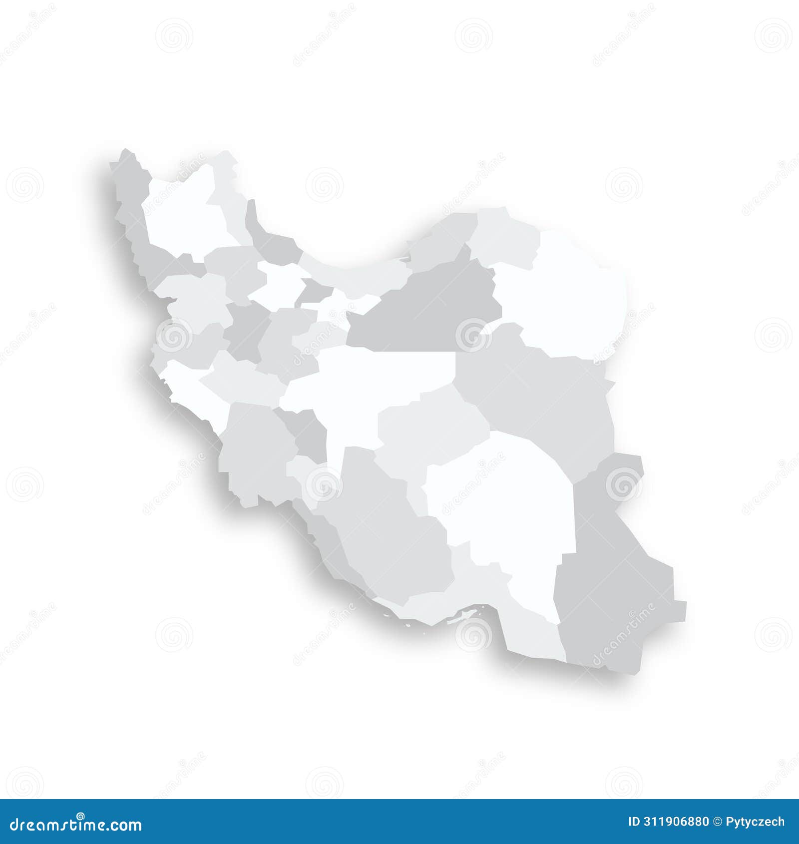 Iran Political Map of Administrative Divisions Stock Vector ...