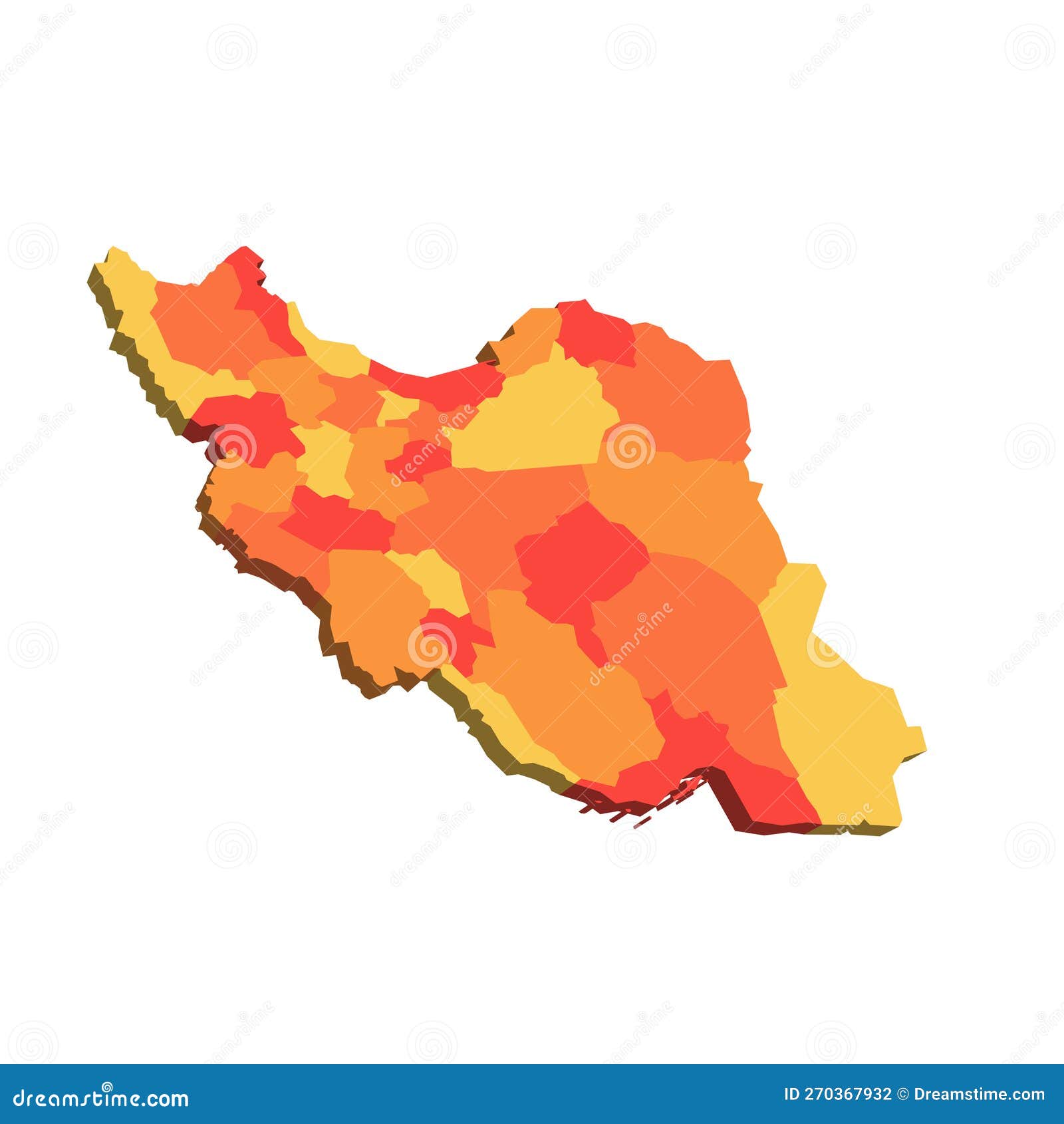 Iran Political Map of Administrative Divisions Stock Illustration ...