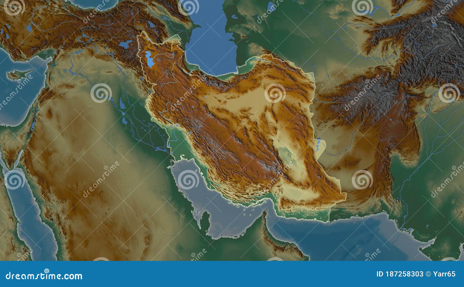 Iran - relief. Composition stock illustration. Illustration of capital ...