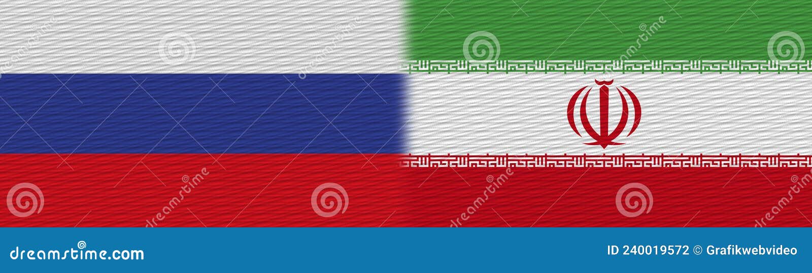Iran and Russia Fabric Texture Flag â€“ 3D Illustrations Stock ...