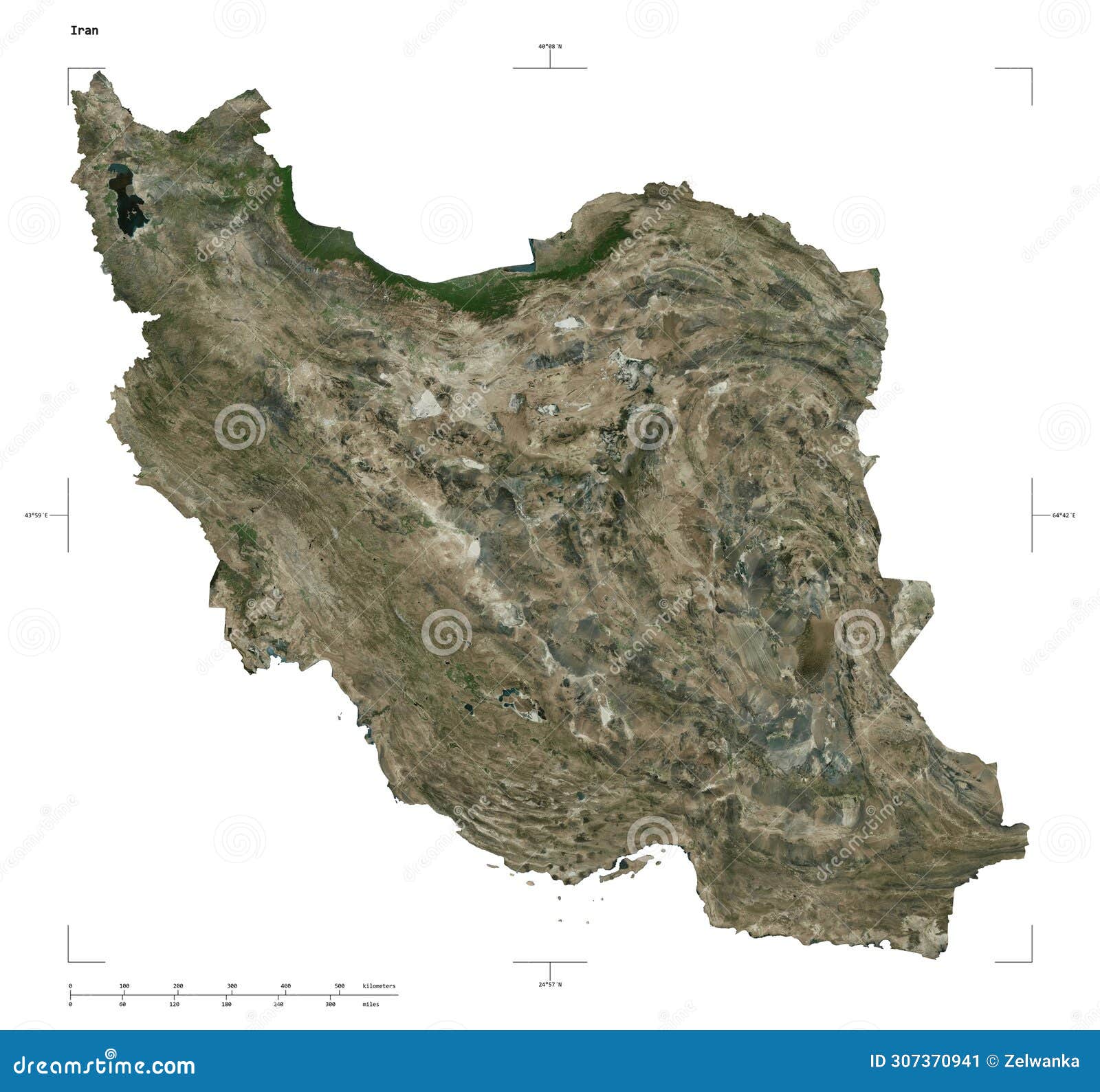Iran Shape on White. High-res Satellite Stock Illustration ...