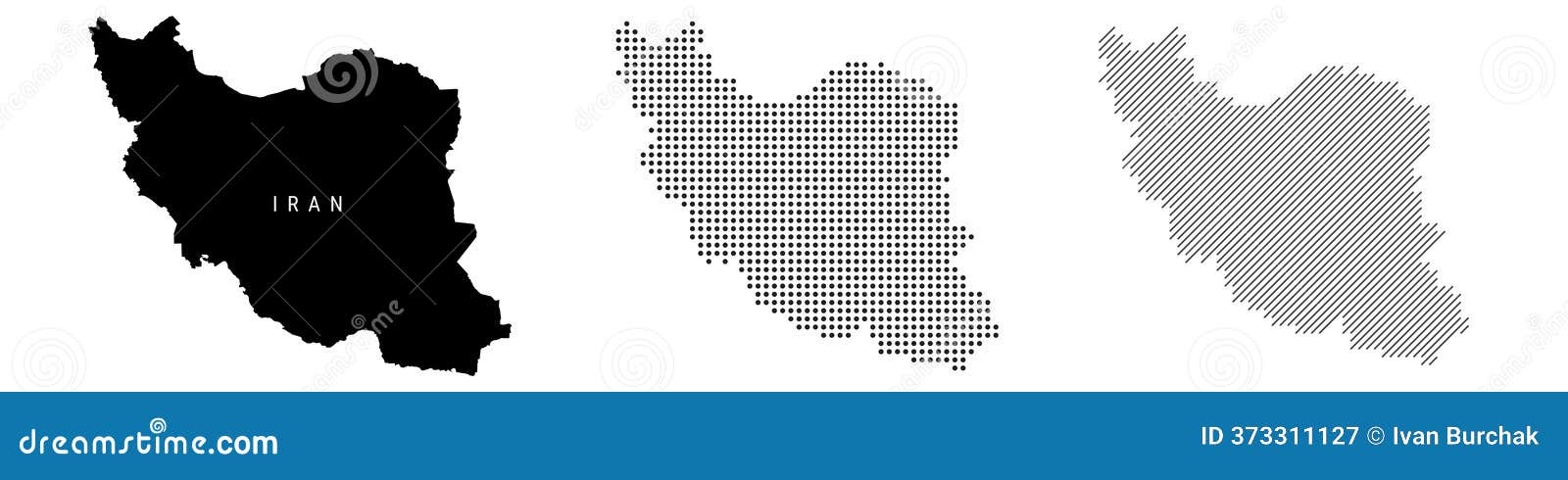 Iran Silhouette Map And Two Patterns Of Dots And Slanted Lines. Flat ...