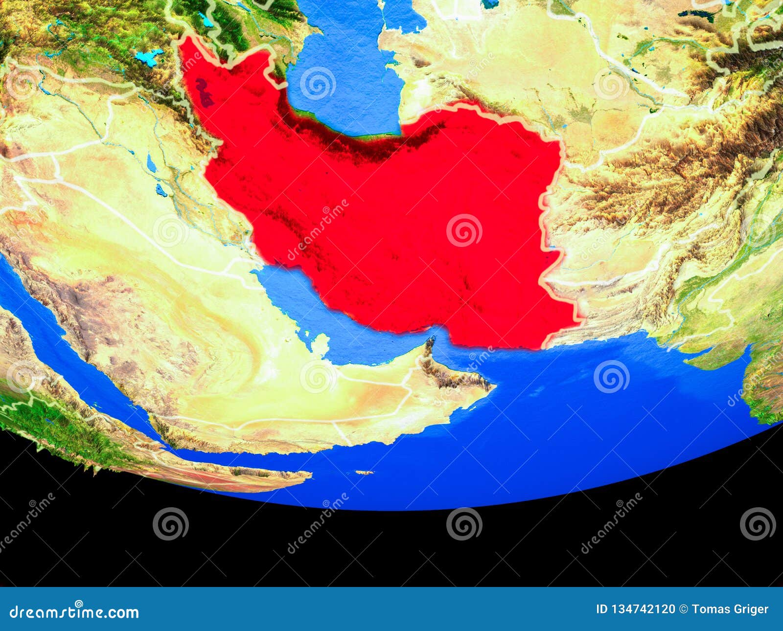 Iran from space on Earth stock illustration. Illustration of iranian ...