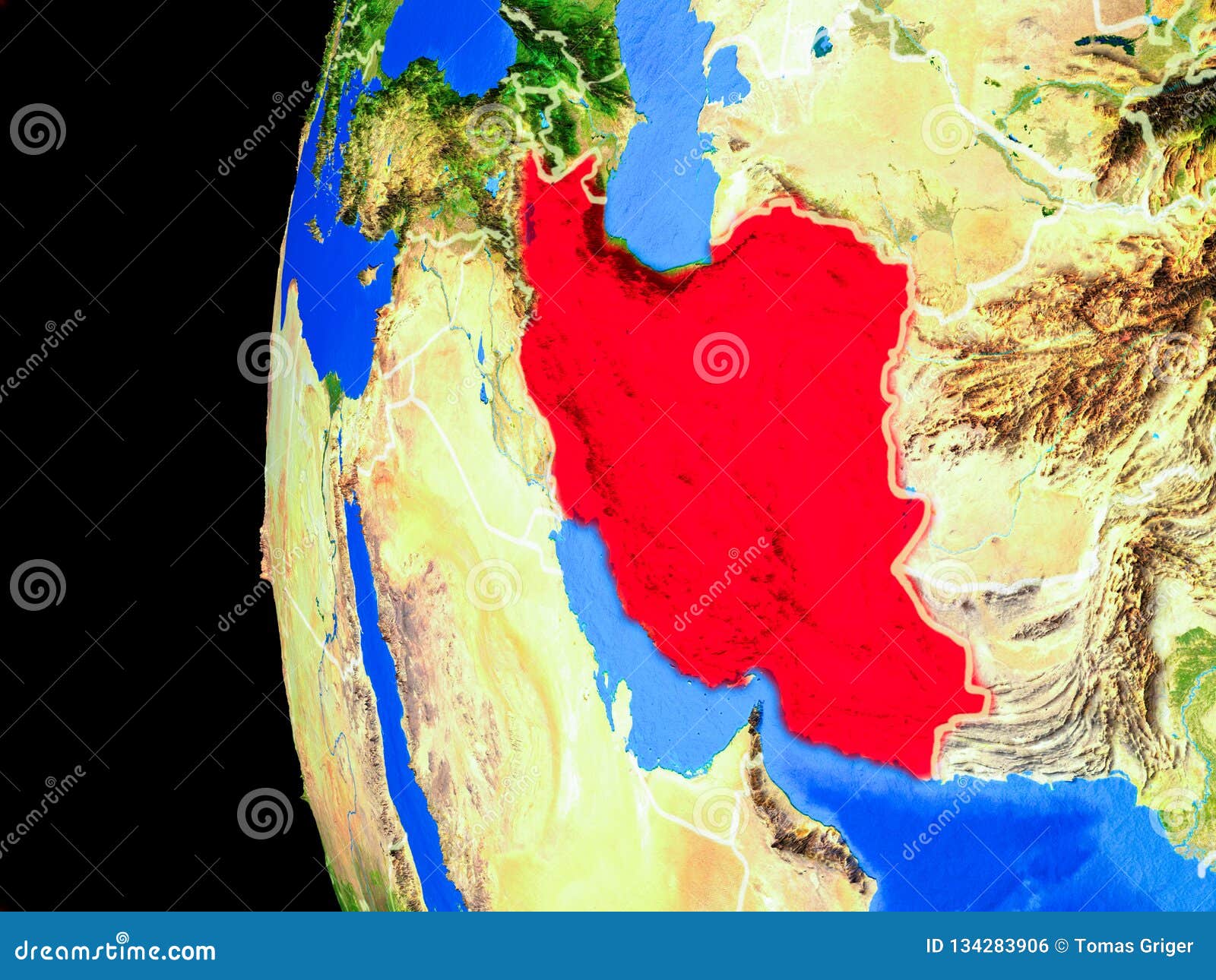 Iran from space stock illustration. Illustration of planet - 134283906
