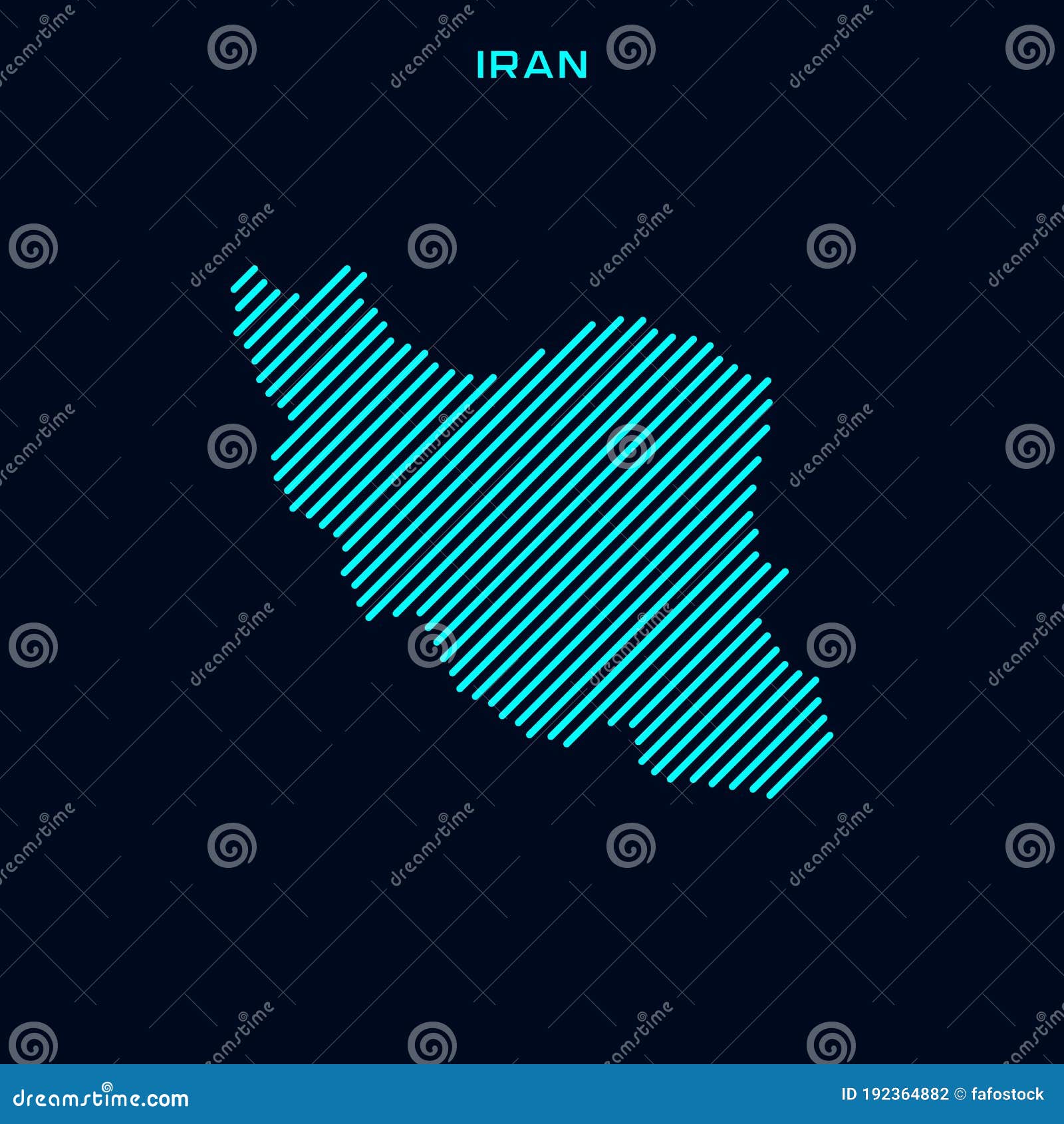 Iran Striped Map Vector Design Template with Blue Background. Stock ...