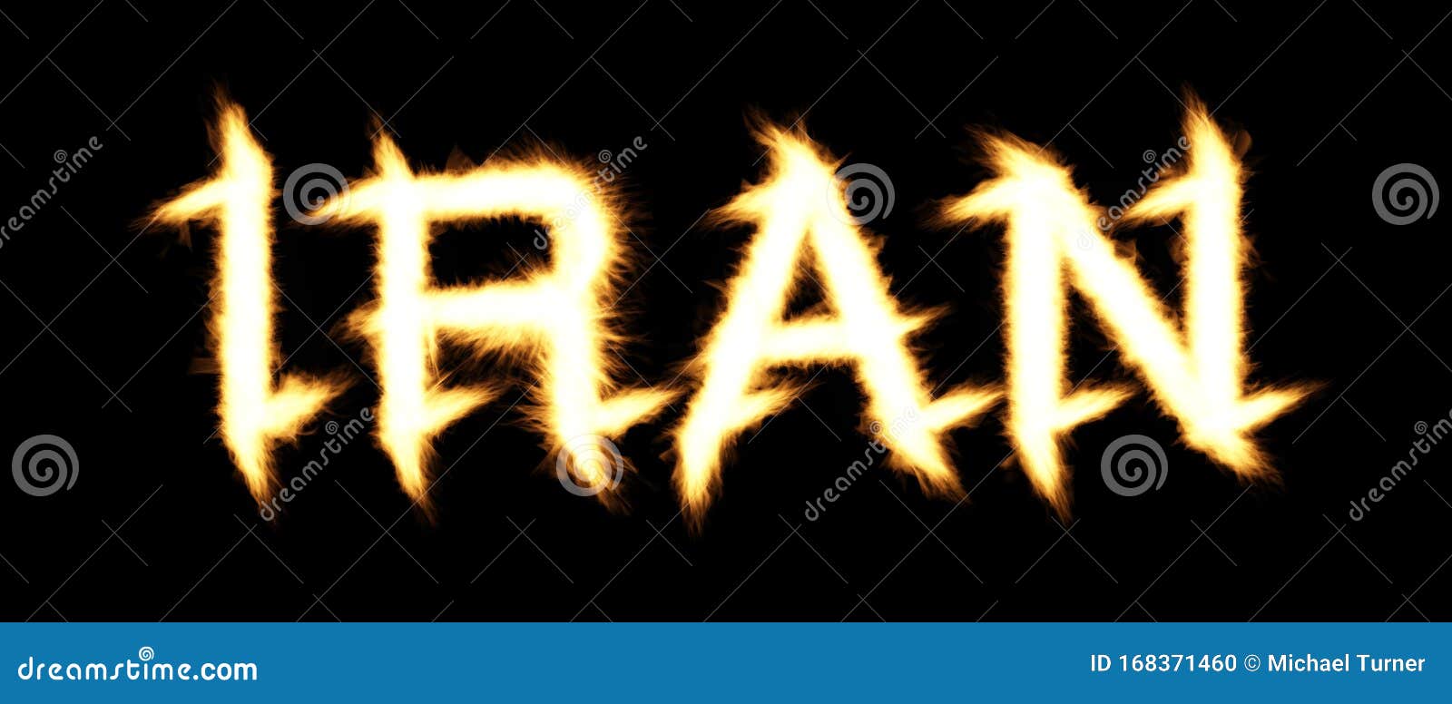 Iran Text with Burning Flames Stock Illustration - Illustration of ...