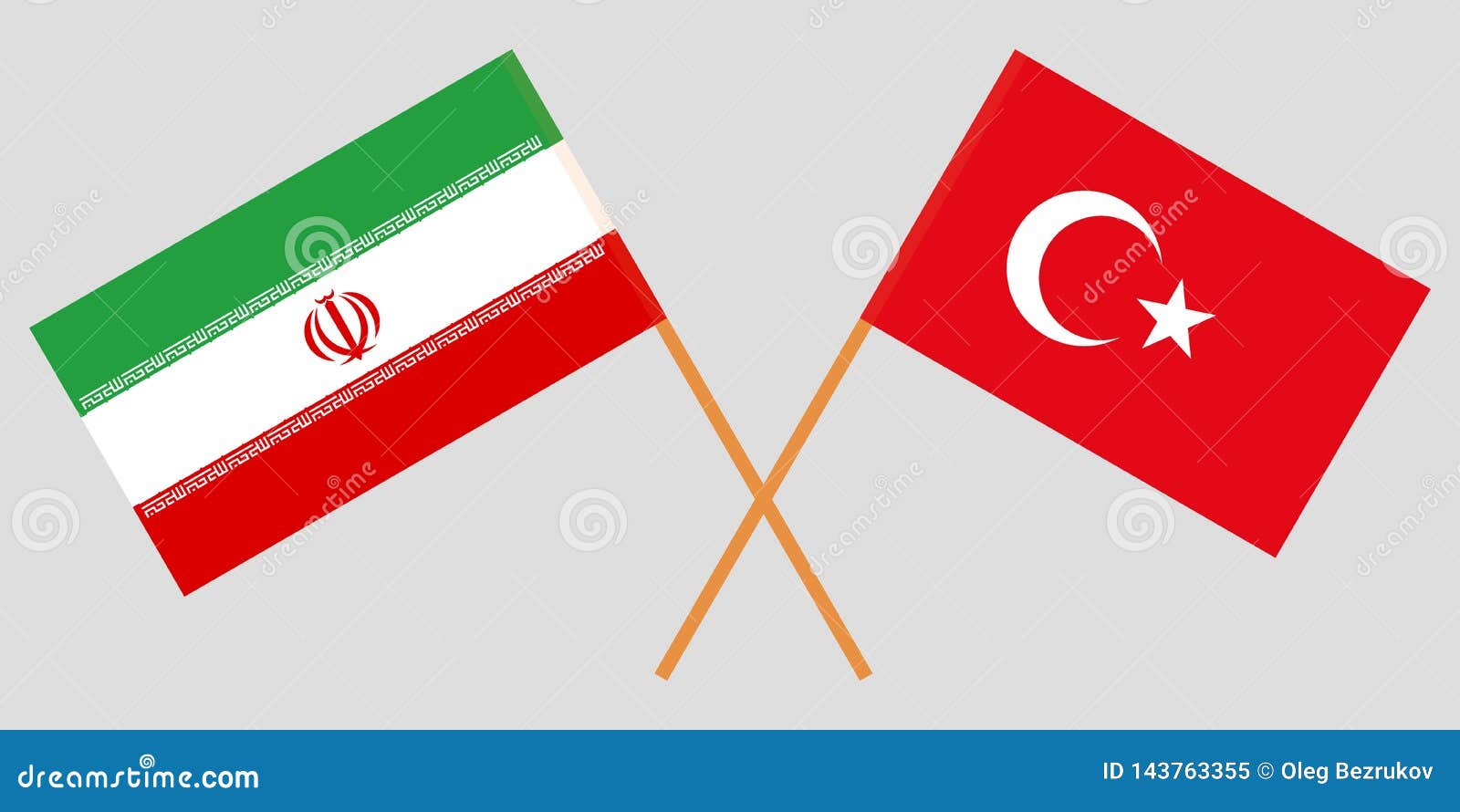 Iran and Turkey. the Iranian and Turkish Flags. Official Colors ...