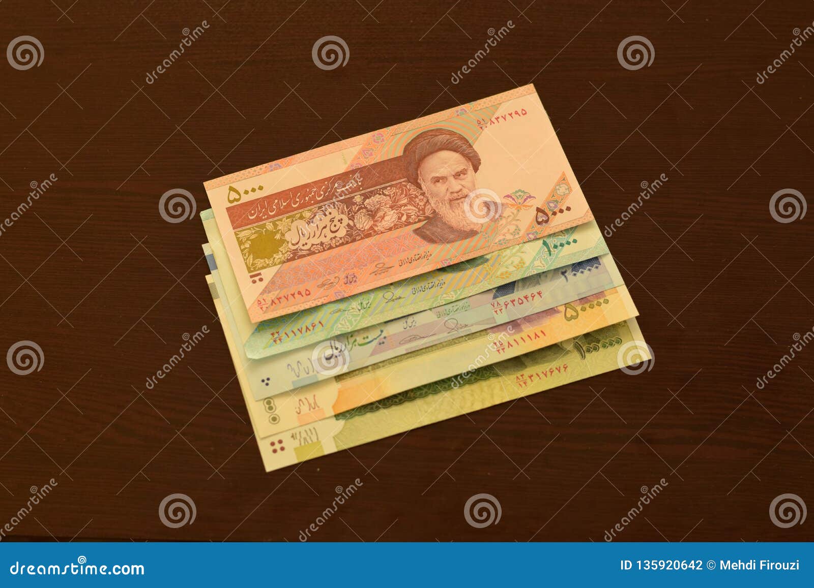 Iranian Banknotes, 5000 Rials, 10000 Rials, 20000 Rials, 50000 Rials ...