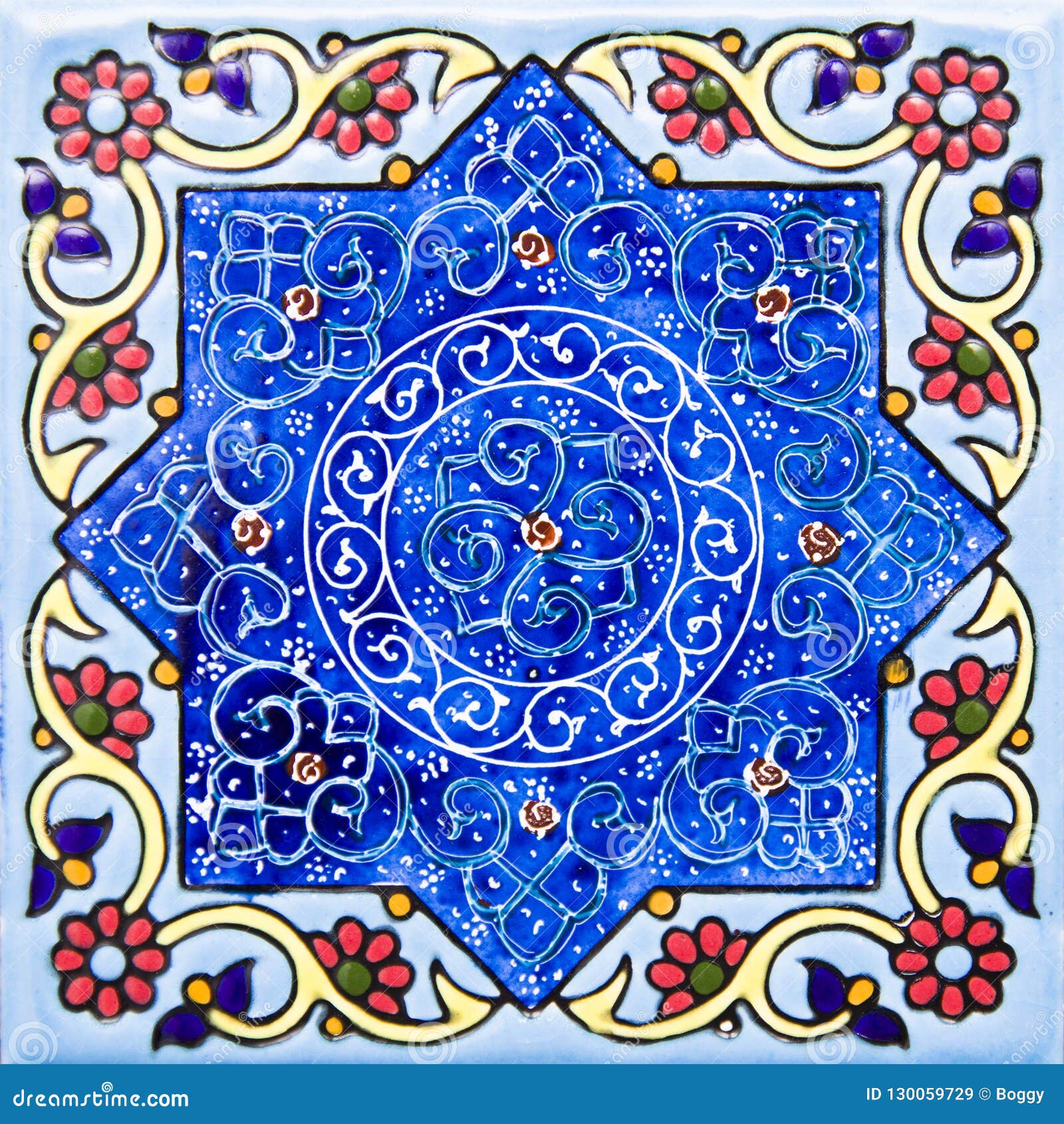 Iranian Decorative Ceramic Tiles Stock Image - Image of iran, ornament ...
