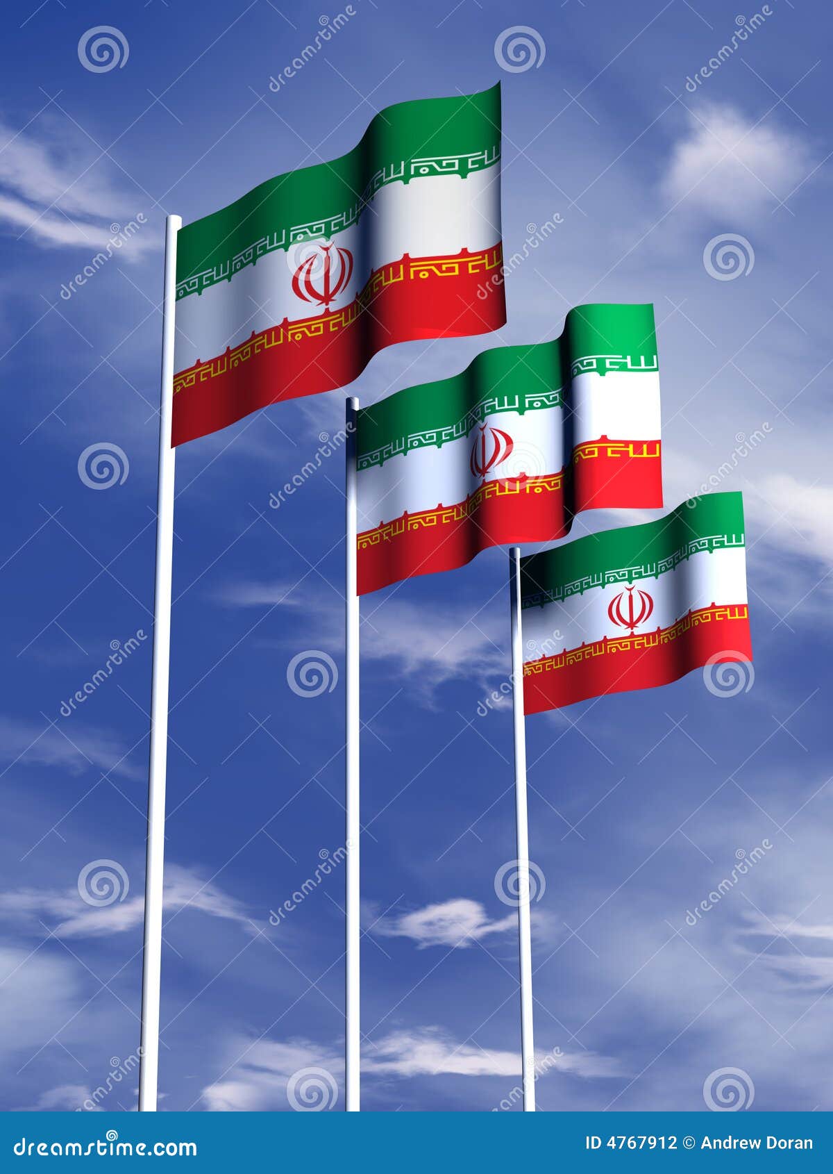 Iranian flag stock illustration. Illustration of colours - 4767912