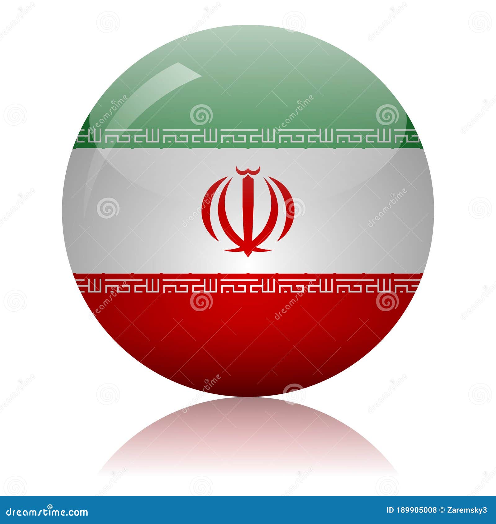 Iranian Flag Glass Icon Vector Illustration Stock Vector - Illustration ...
